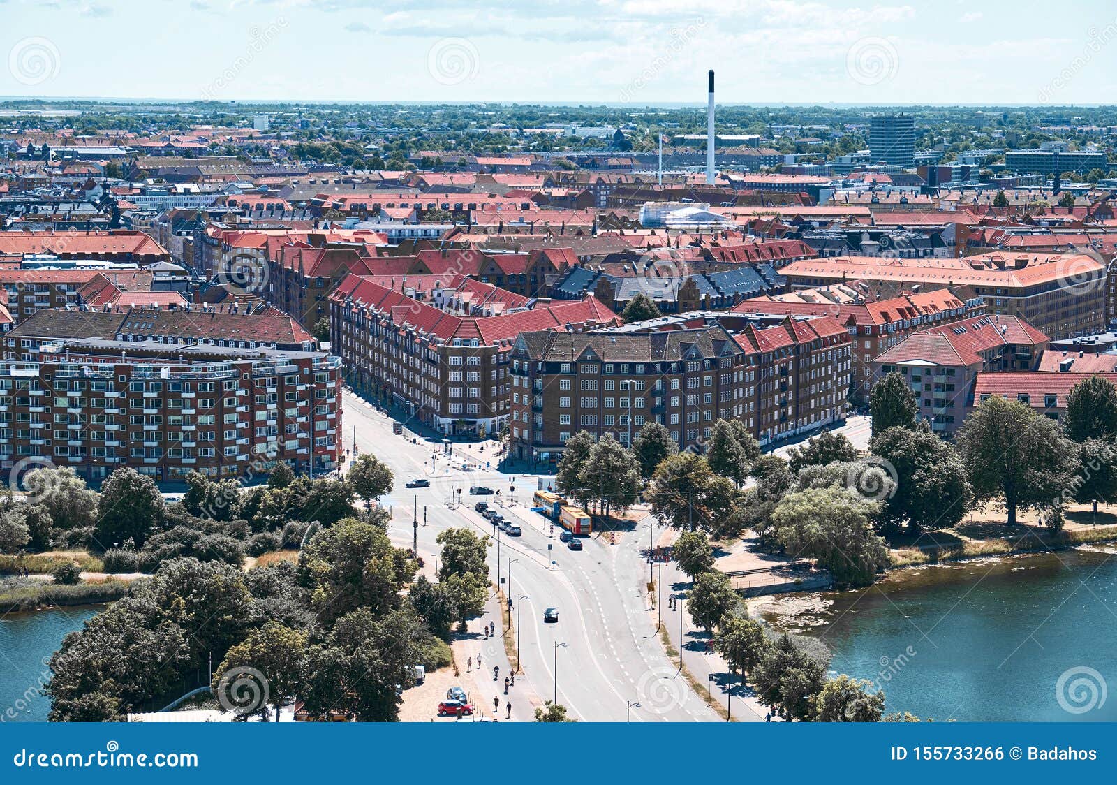 Top view of Copenhagen stock photo. Image of europe - 155733266