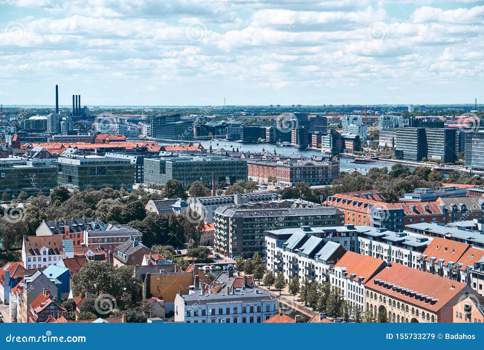 Top view of Copenhagen stock image. Image of denmark - 155733279