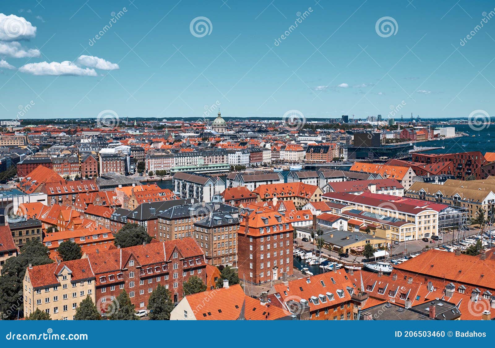 Top view of Copenhagen stock photo. Image of tourism - 206503460
