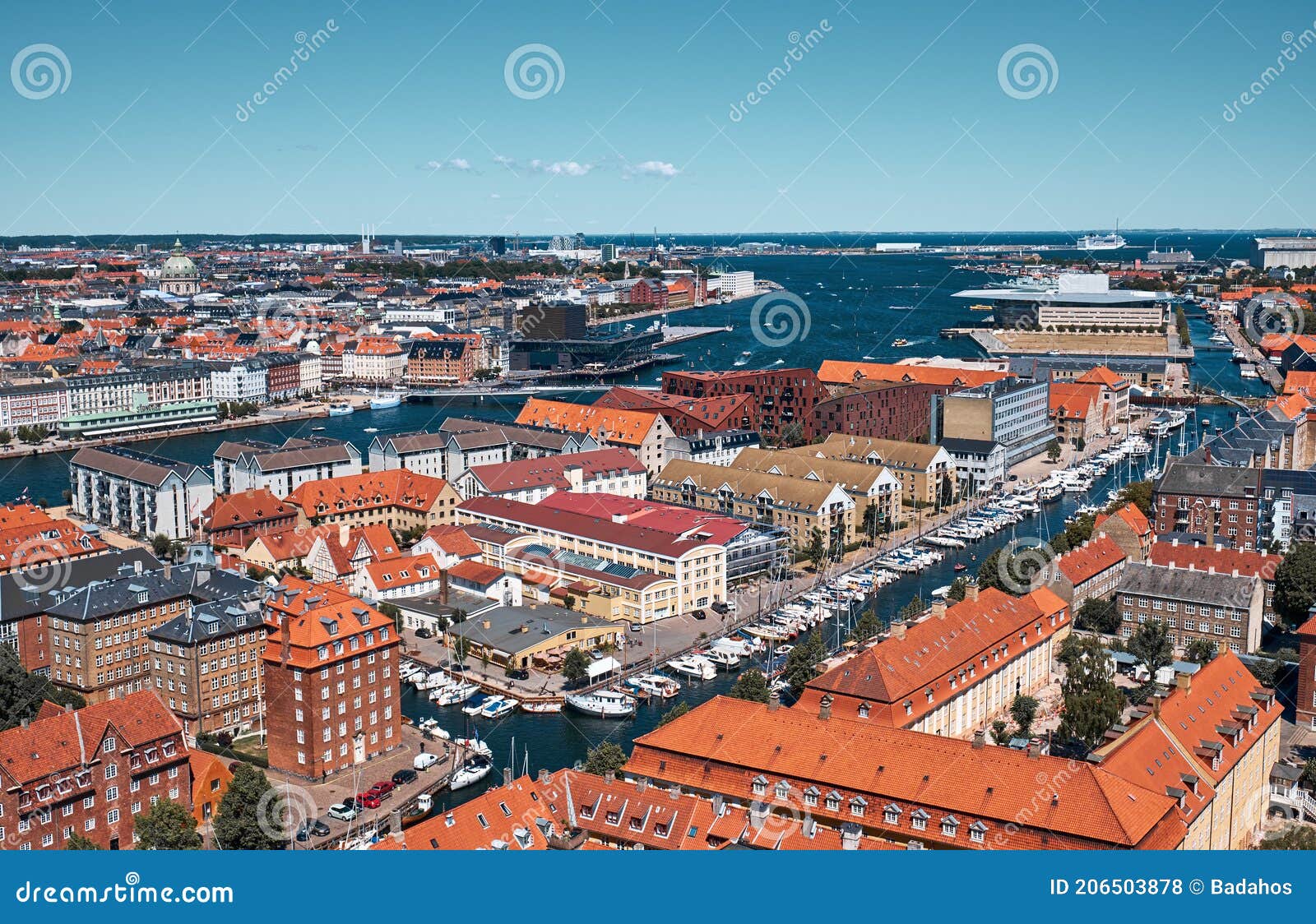 Top view of Copenhagen stock photo. Image of landscape - 206503878