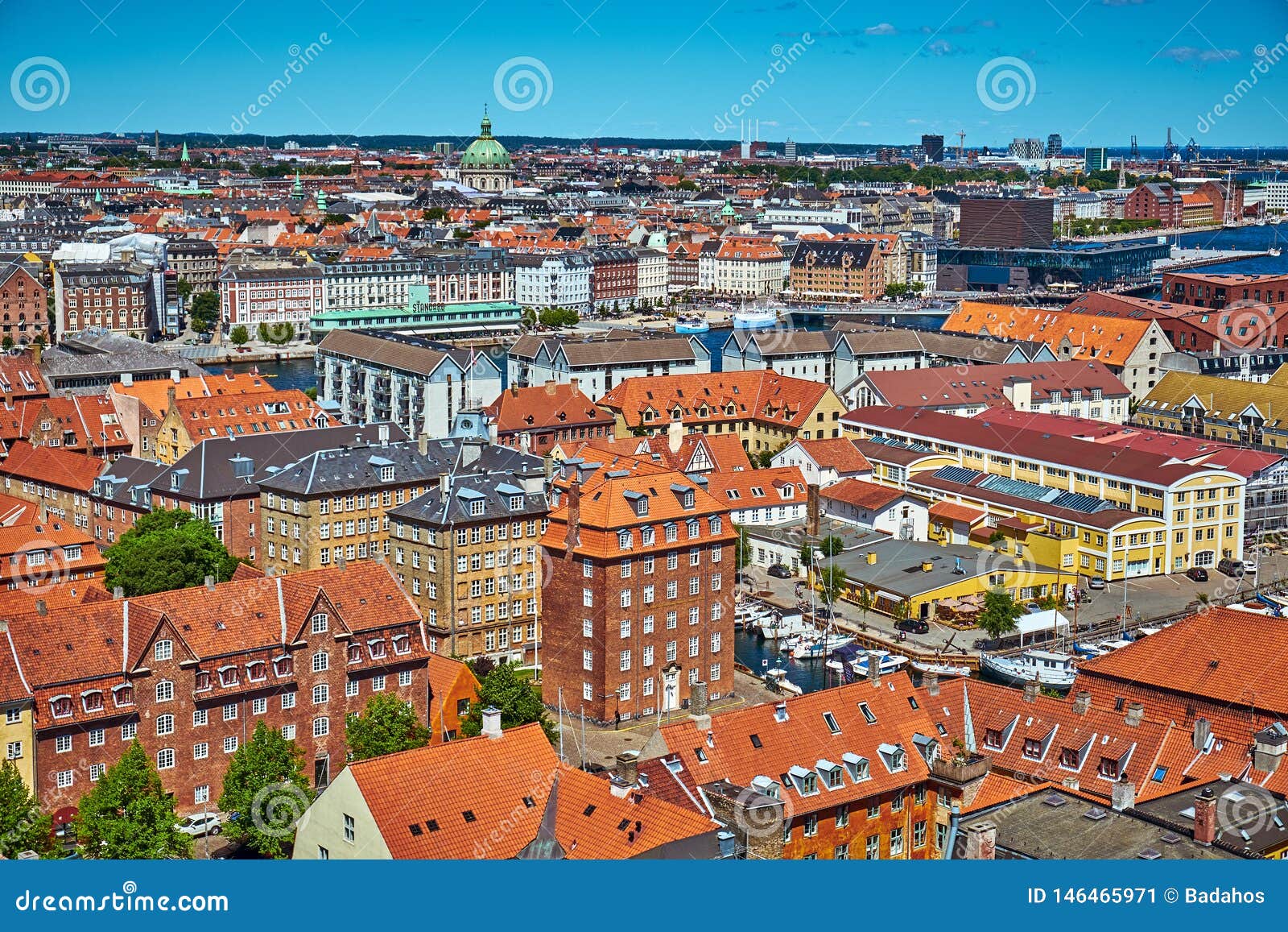 Top view of Copenhagen. stock image. Image of europe - 146465971