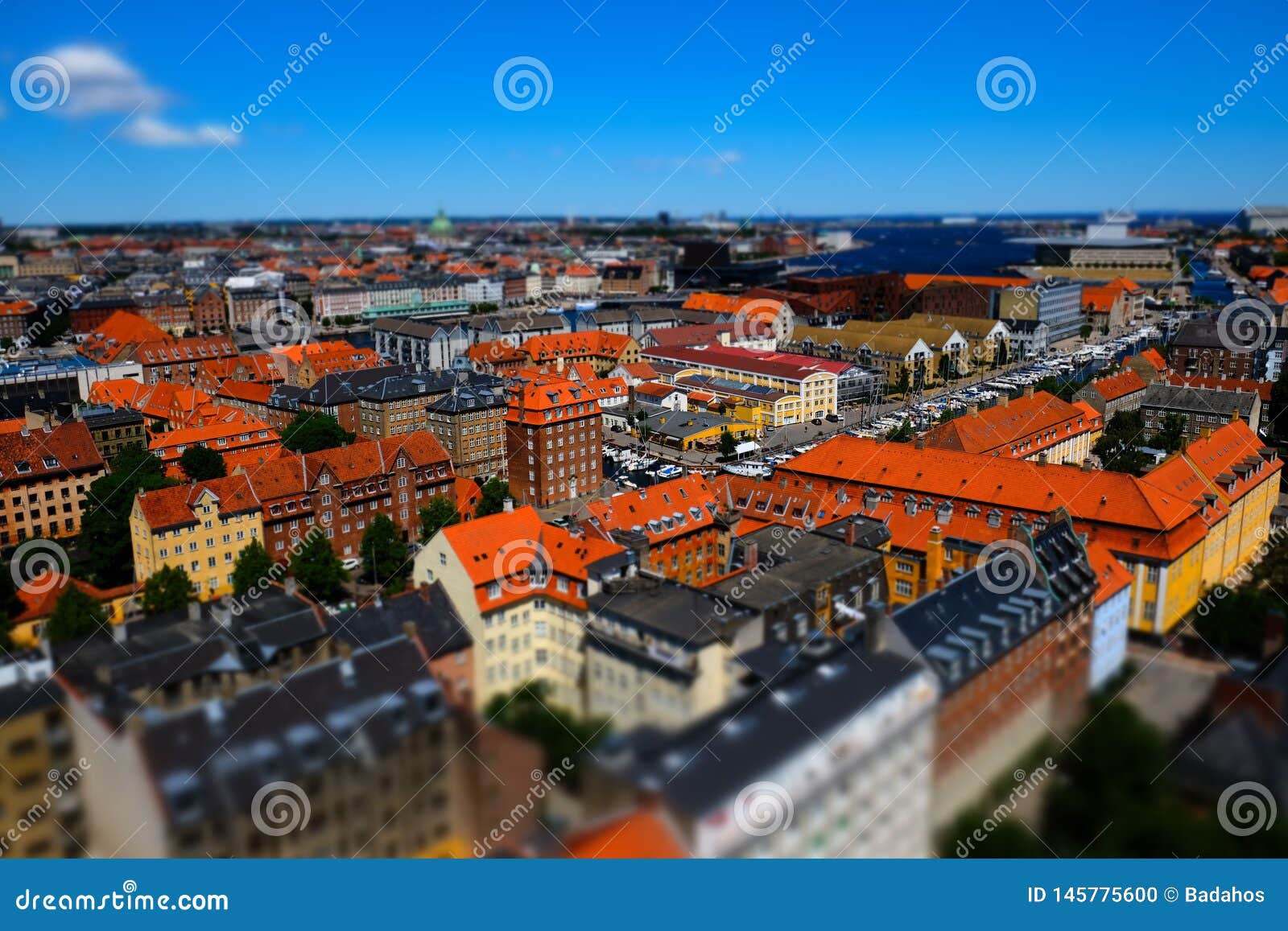 Top view of Copenhagen. stock photo. Image of beautiful - 145775600