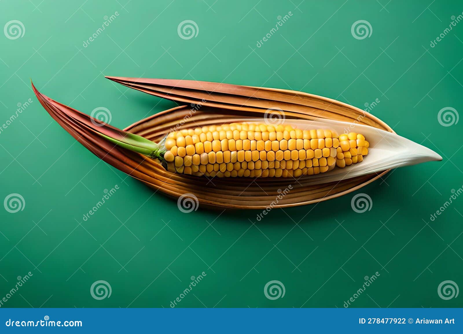 Top View of Corn on Pastel Color Background. Flat Lay Stock ...