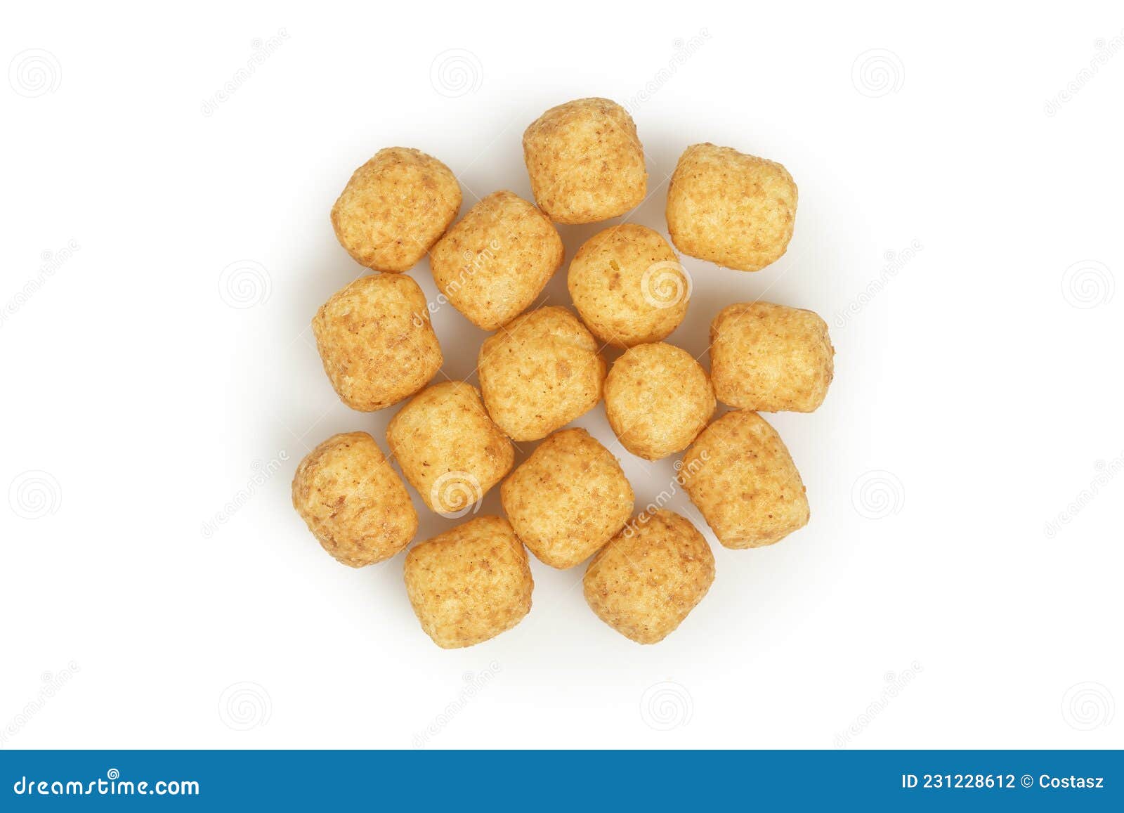 Top view of corn puffs stock photo. Image of fattening - 231228612