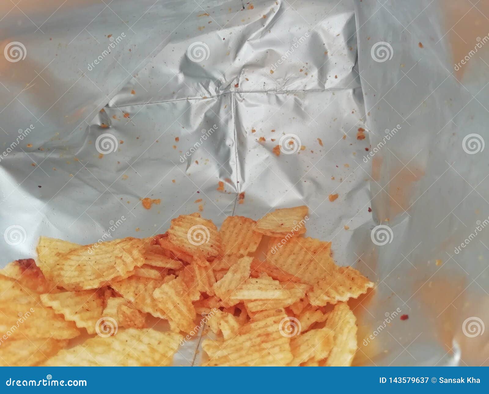 Chips are in Snack Wrapper. Stock Image - Image of closeup, fast: 143579637