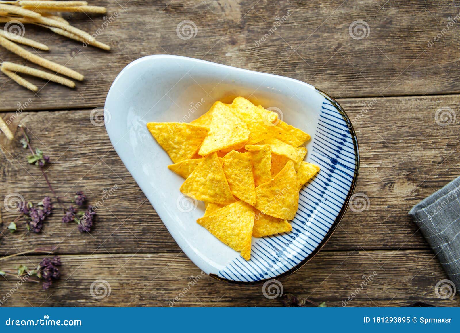 Top View on Corn Triangular Chips Stock Image - Image of fast, mexican ...