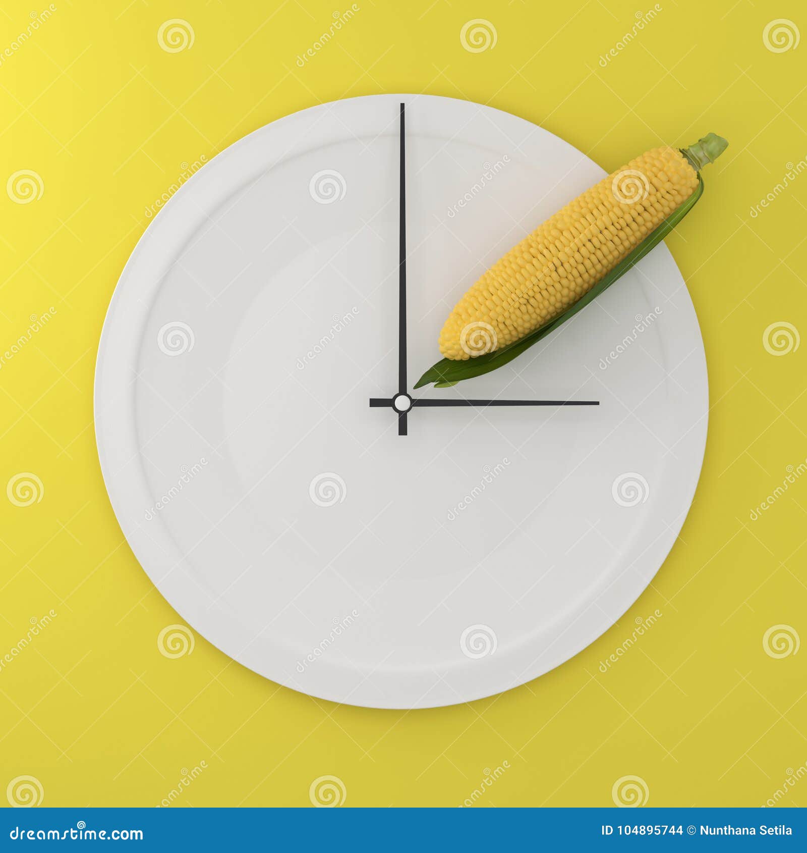 With Clock Corn Tamales Shape On The Cartoon Vector Illustration ...