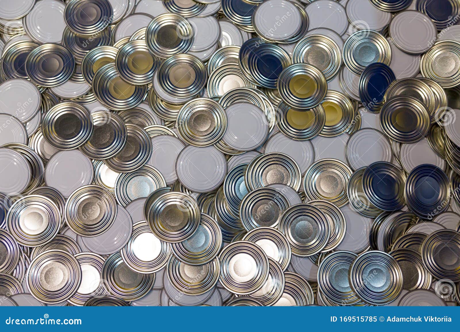 Top View of Cover Tin Cans. Aluminum Cans Stock Image - Image of work ...
