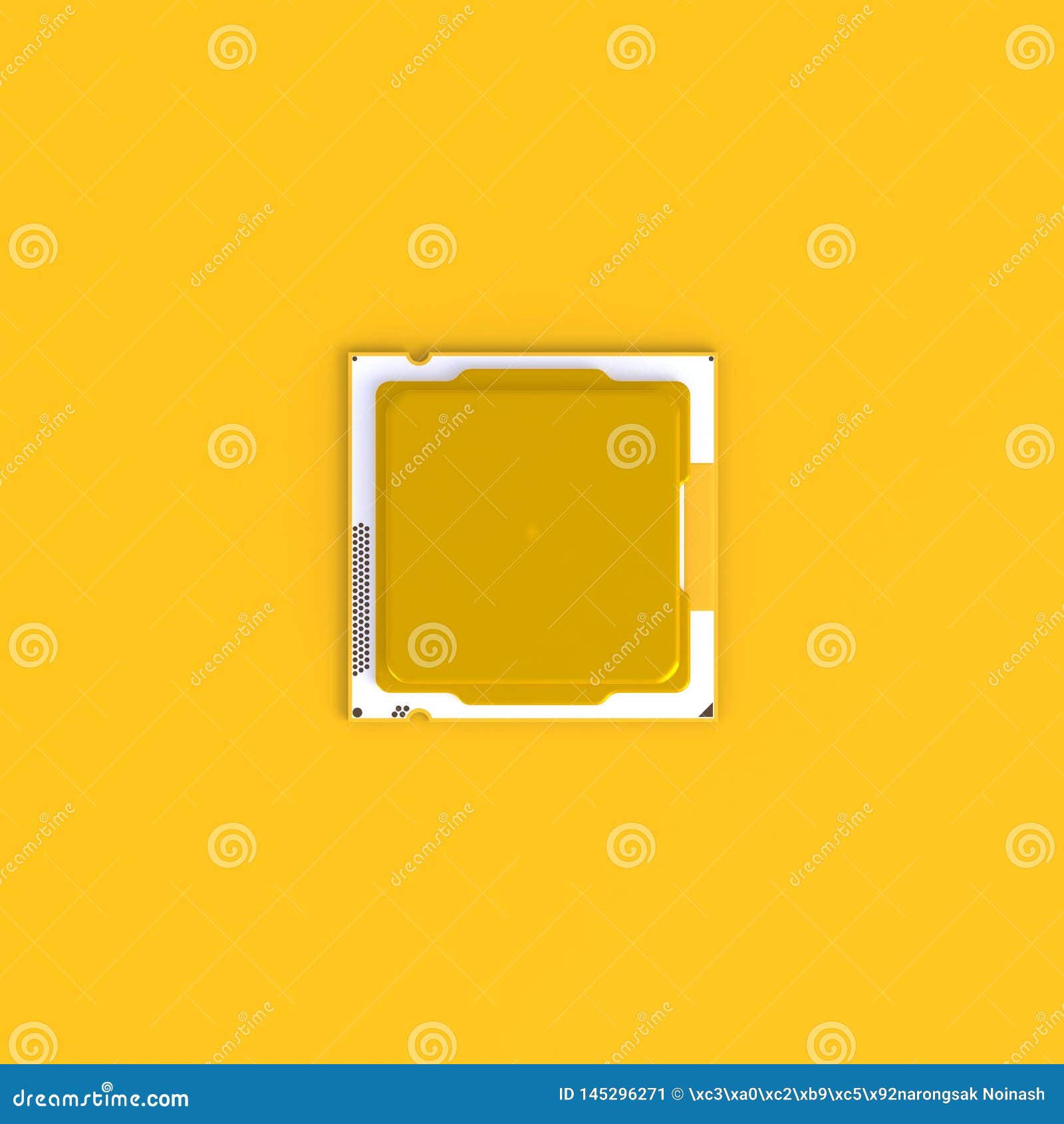 Top View of CPU Central Processing Unit Microchip Abstract Minimal ...