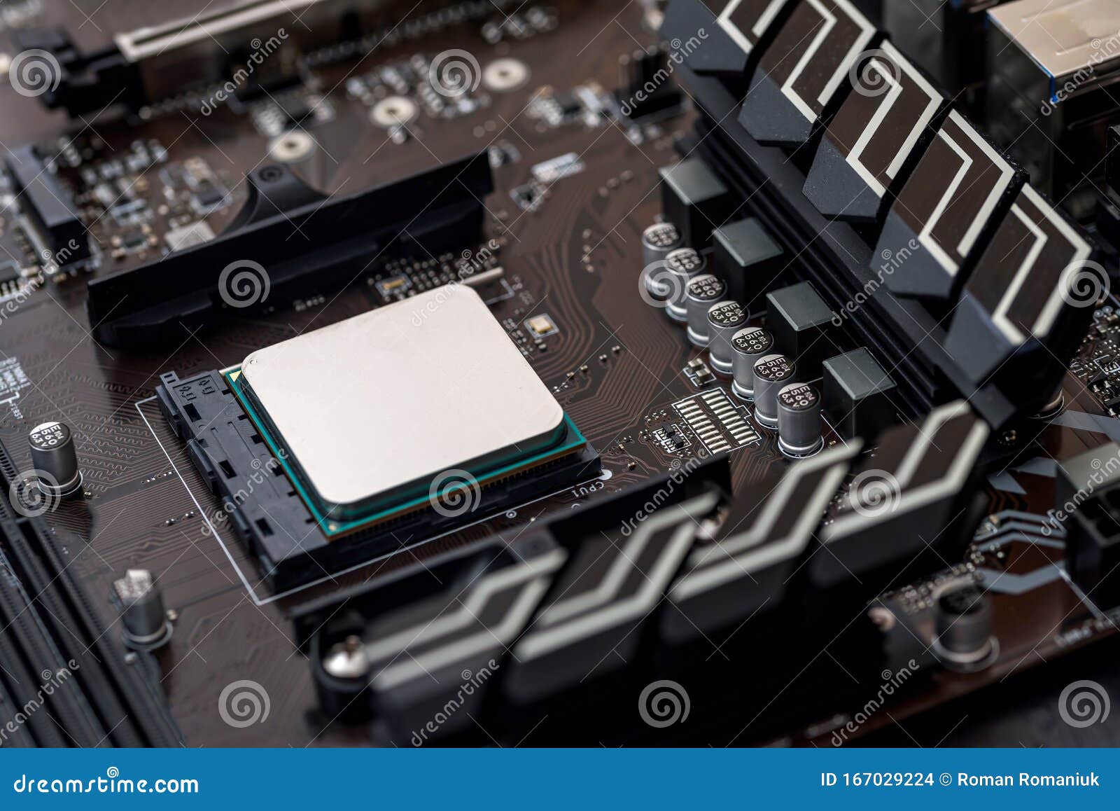 Top View at Cpu of Motherboard of Personal Computer Stock Photo - Image ...
