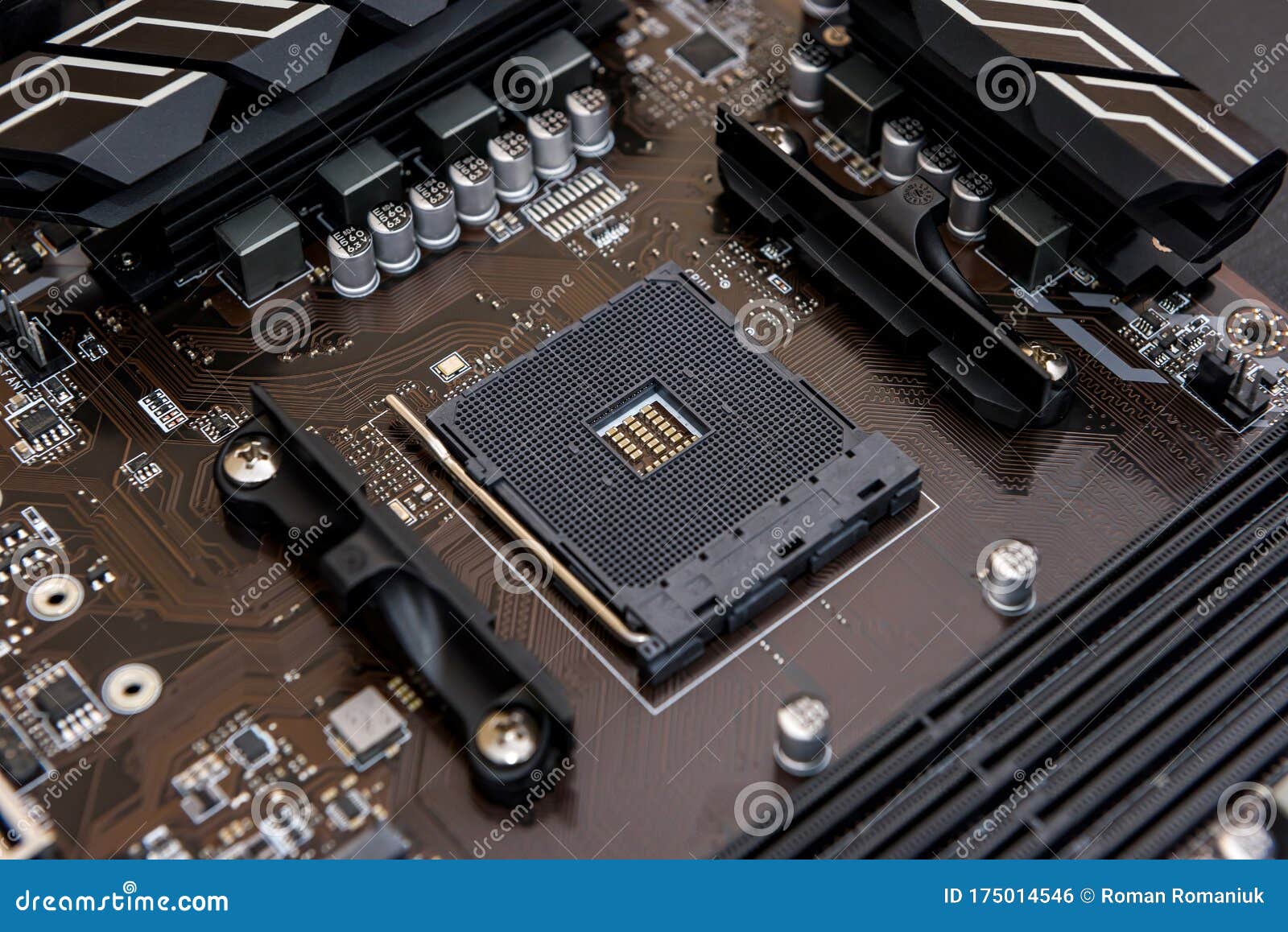 Top View at Cpu of Motherboard of Personal Computer Stock Photo - Image ...