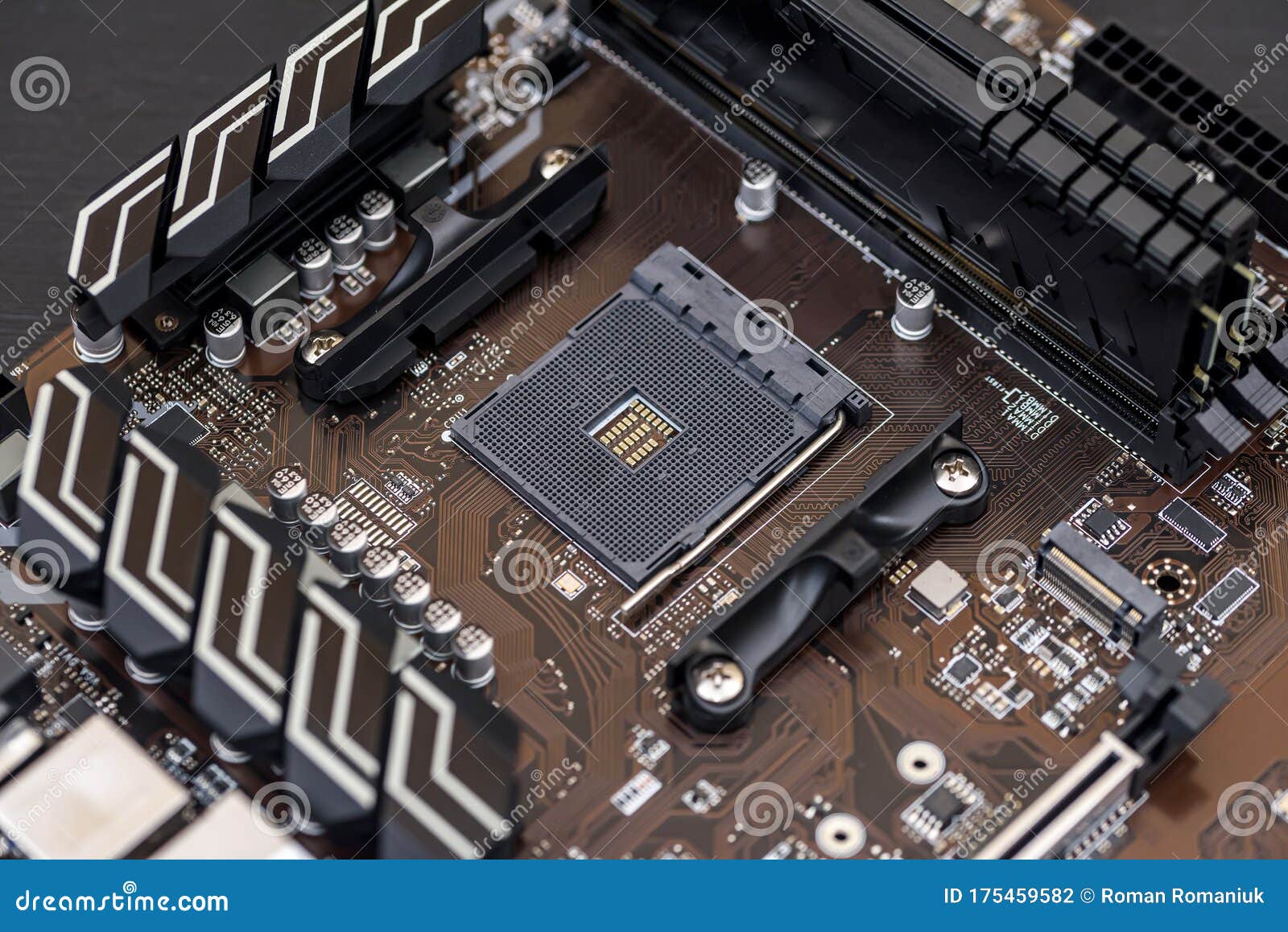 Top View at Cpu of Motherboard of Personal Computer Stock Photo - Image ...