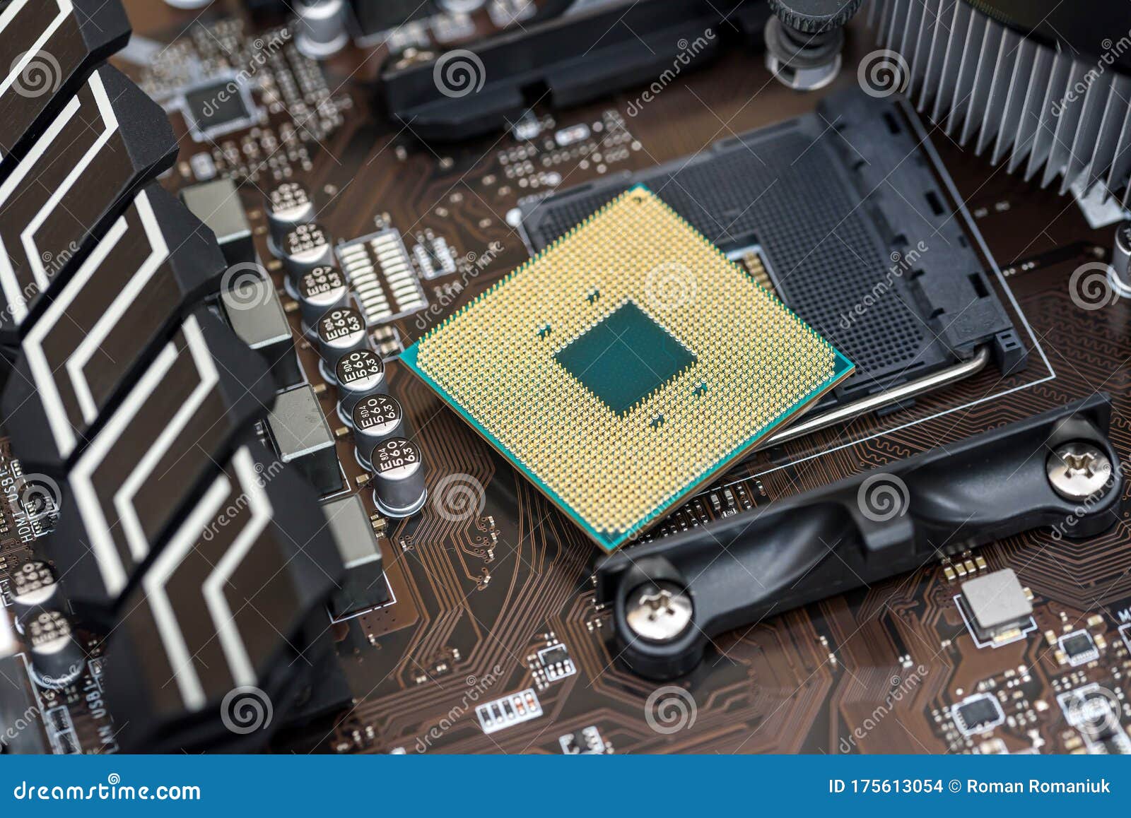 Top View at Cpu of Motherboard of Personal Computer Stock Photo - Image ...