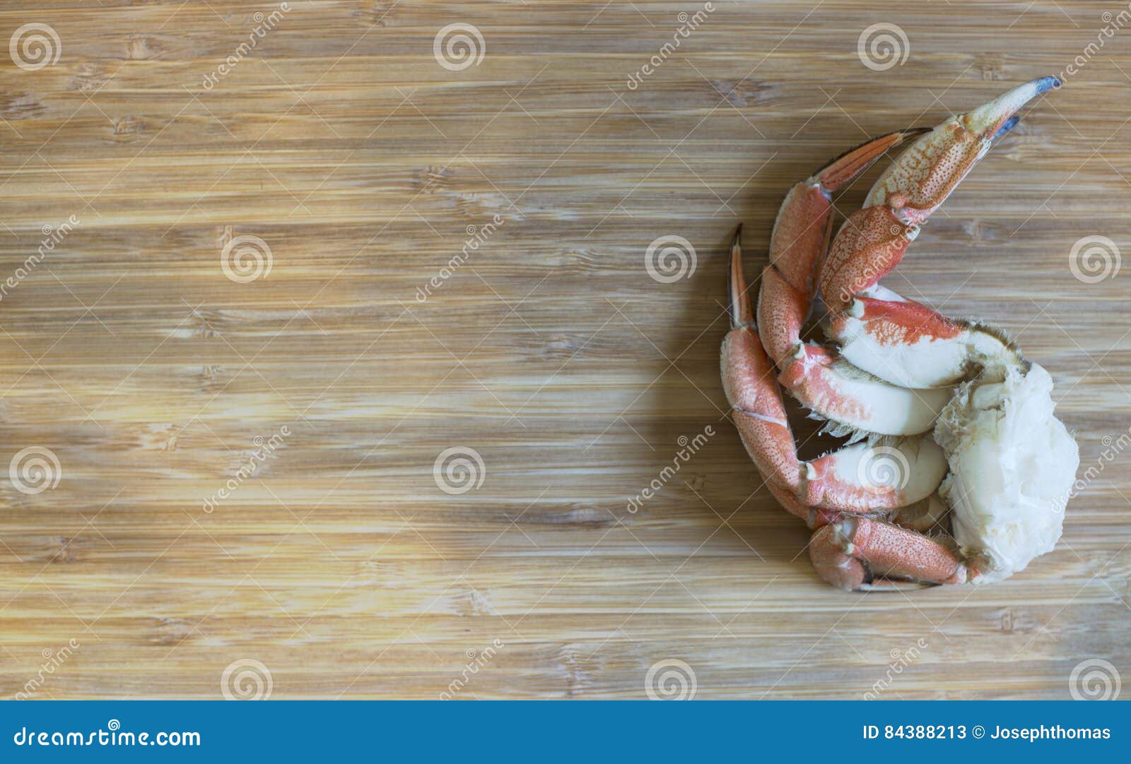 Top View of Crab Leg Seafood on Wood Background Stock Image - Image of ...
