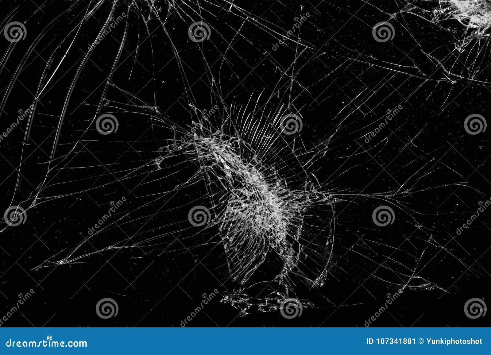 Top View Cracked Broken Mobile Screen Glass Texture Background. Stock ...