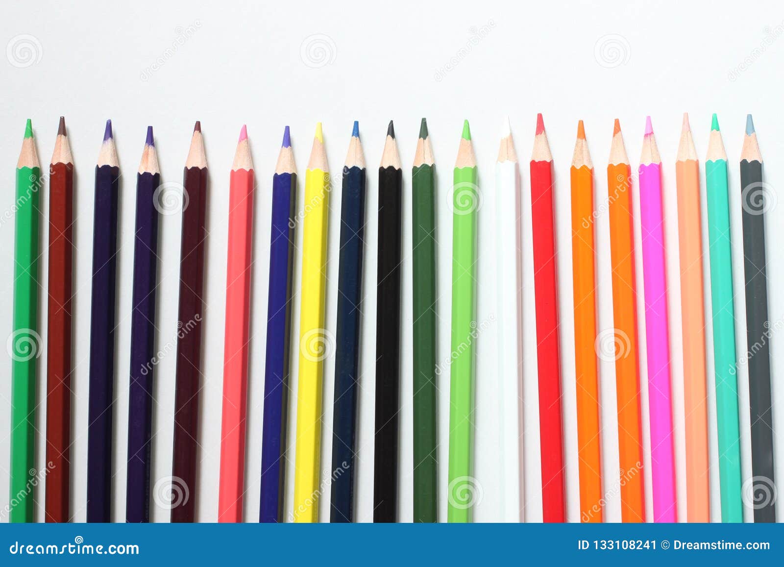 Top View Crayon is Placed on a White Background and Have Copy Sp Stock ...