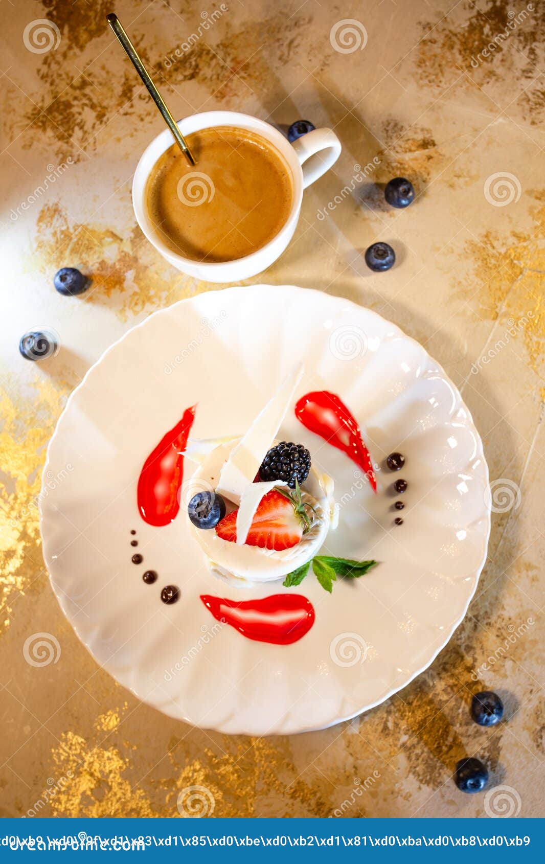 Top View Creative Serving of Coke Mousse Dessert in a Restaurant Stock ...