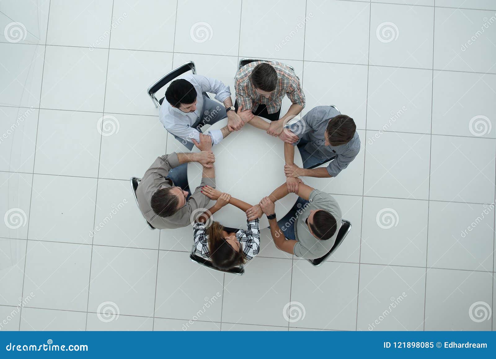 Top View.creative Team Showing Their Unity Stock Image - Image of ...