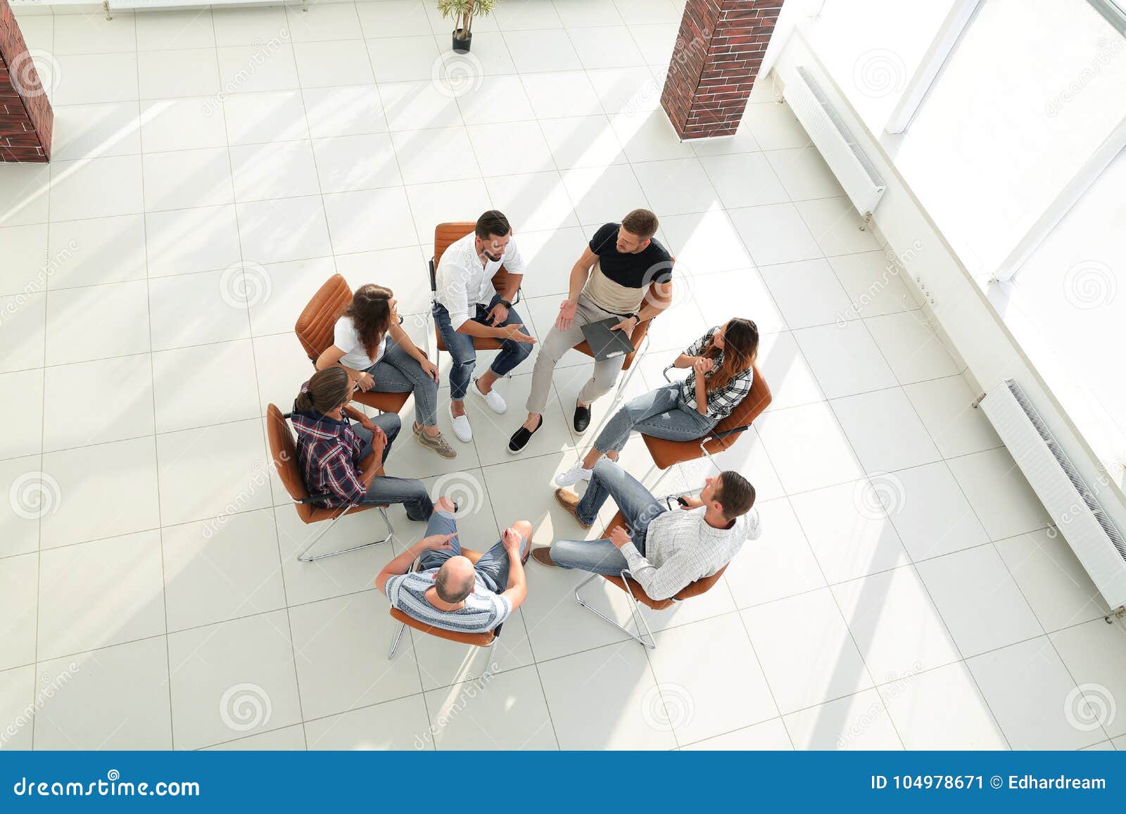 Creative Team Sitting in Class for Team Building Stock Image - Image of ...