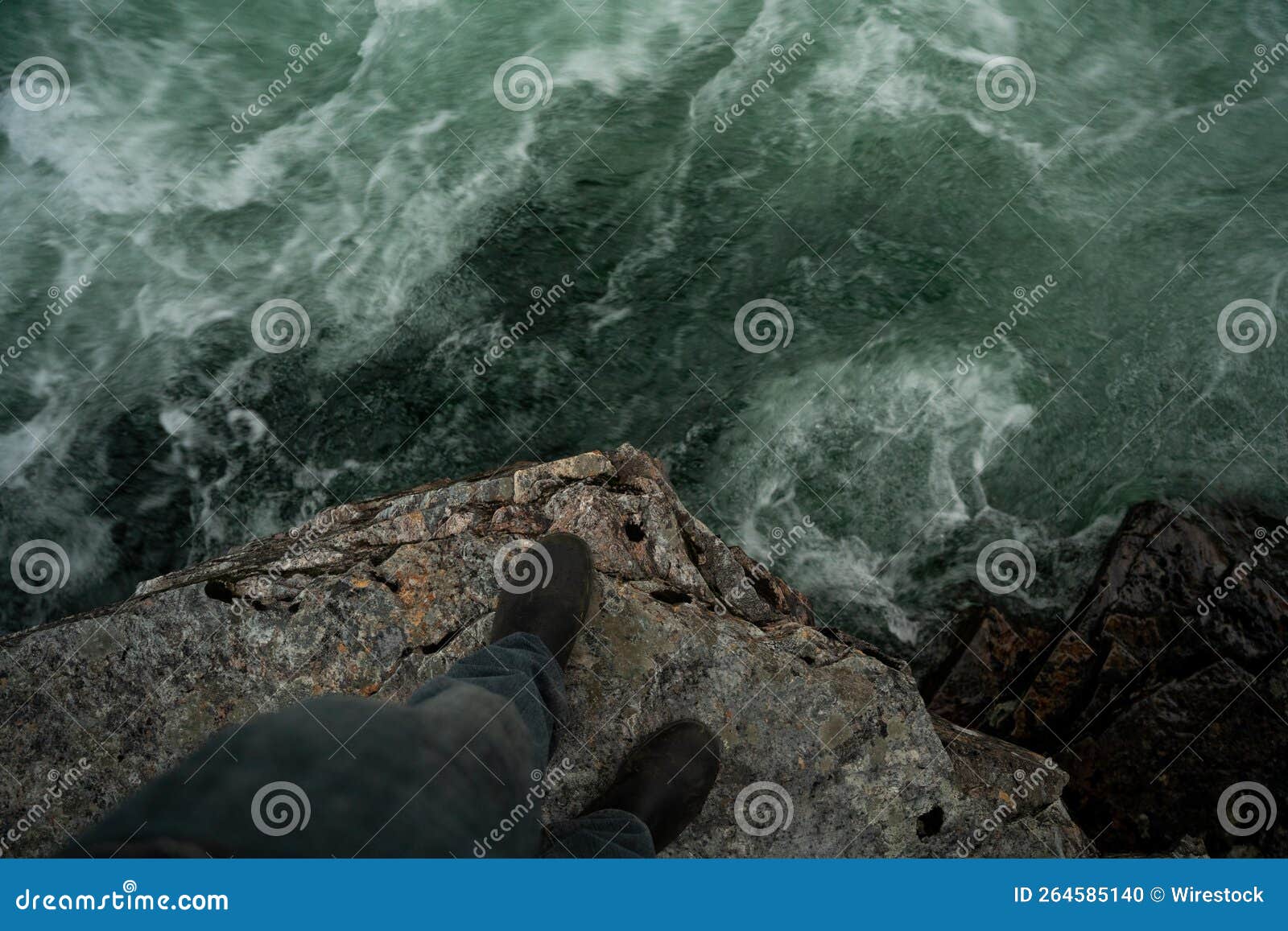 Top View of a Creek Flowing among Rocky Cliffs Stock Photo - Image of ...