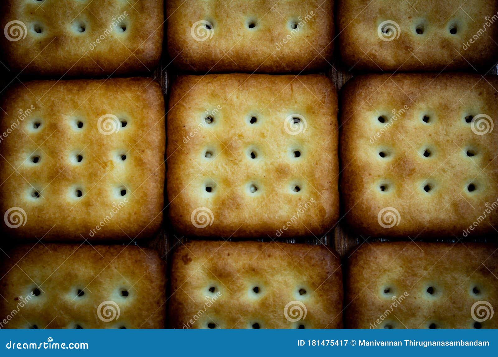 Top View of Crispy Square Shaped Biscuits. Salt and Sweet Biscuits ...
