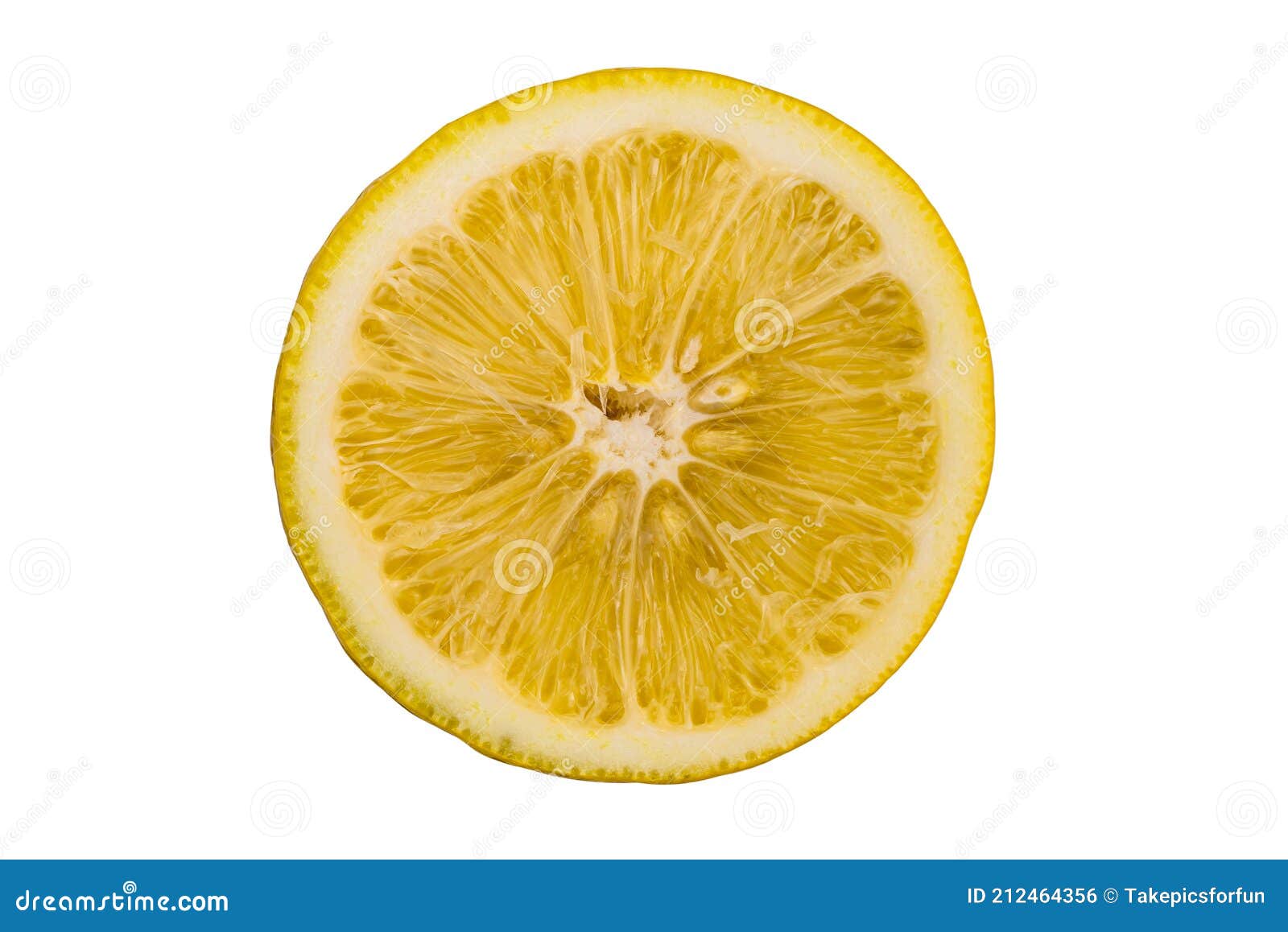 Top View Cross Section of Ripe Lemon on White Background Stock Photo ...