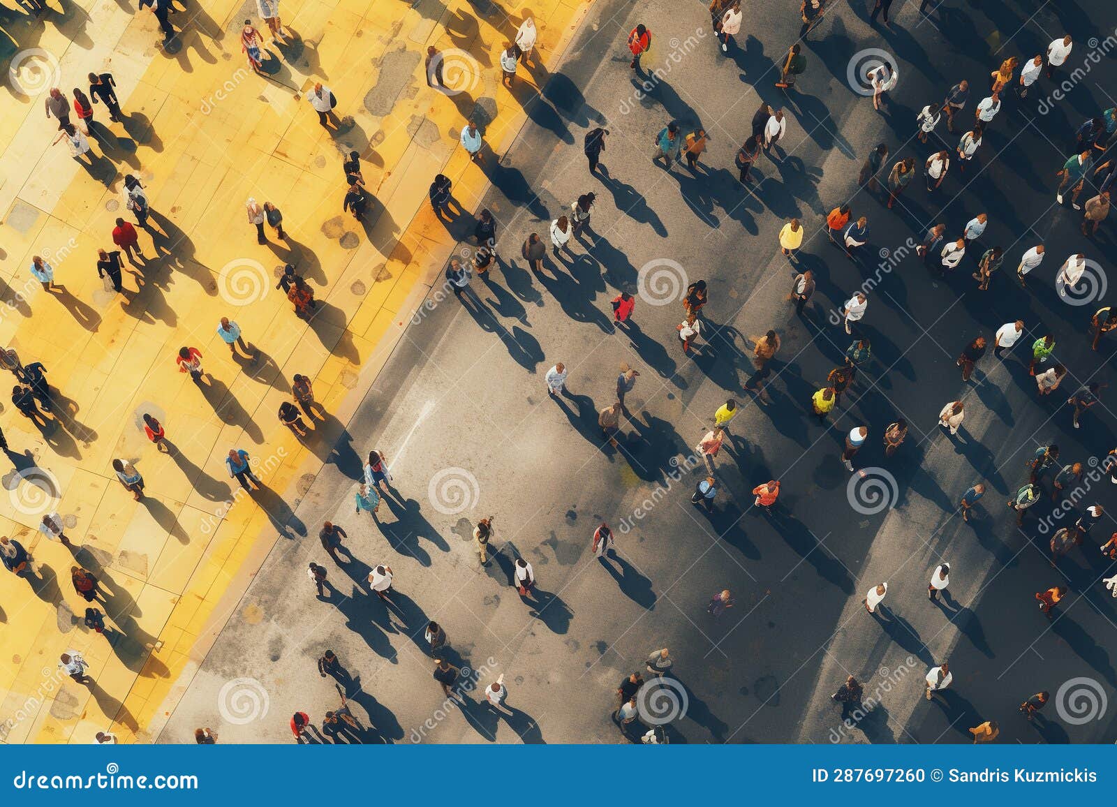 Top View Crowd of People Walking on the Road Stock Photo - Image of ...