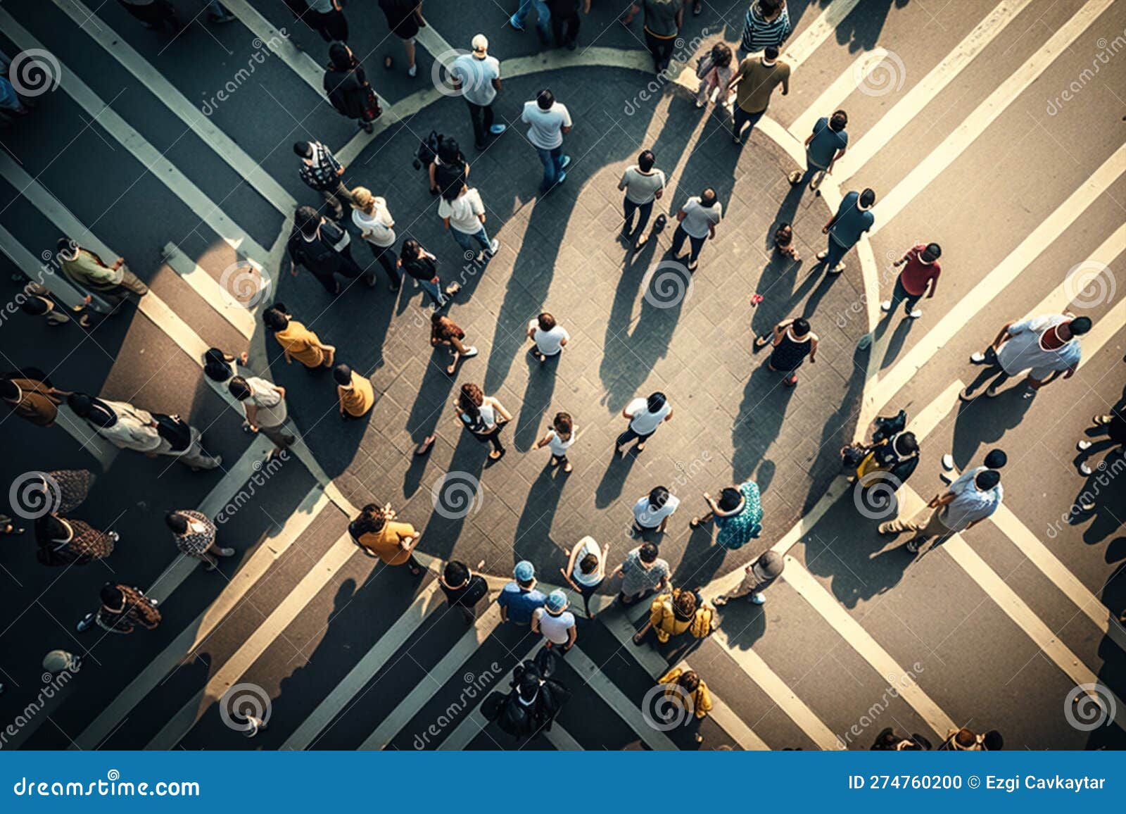 Top View Crowd of People Walking on the Road, Generative Ai Stock ...