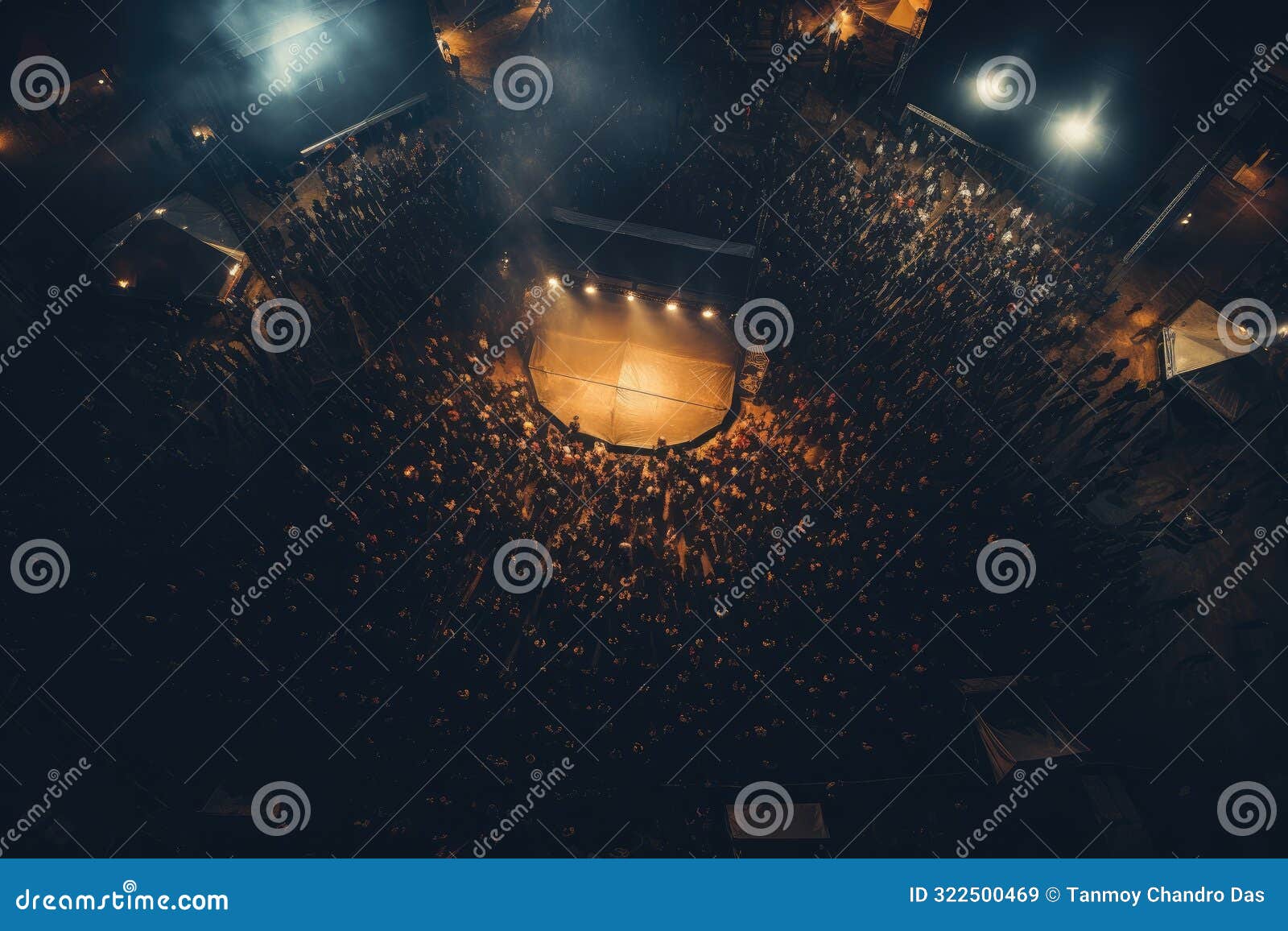 Top View of Crowd of People Watching Concert, Crowd in Open Air Concert ...