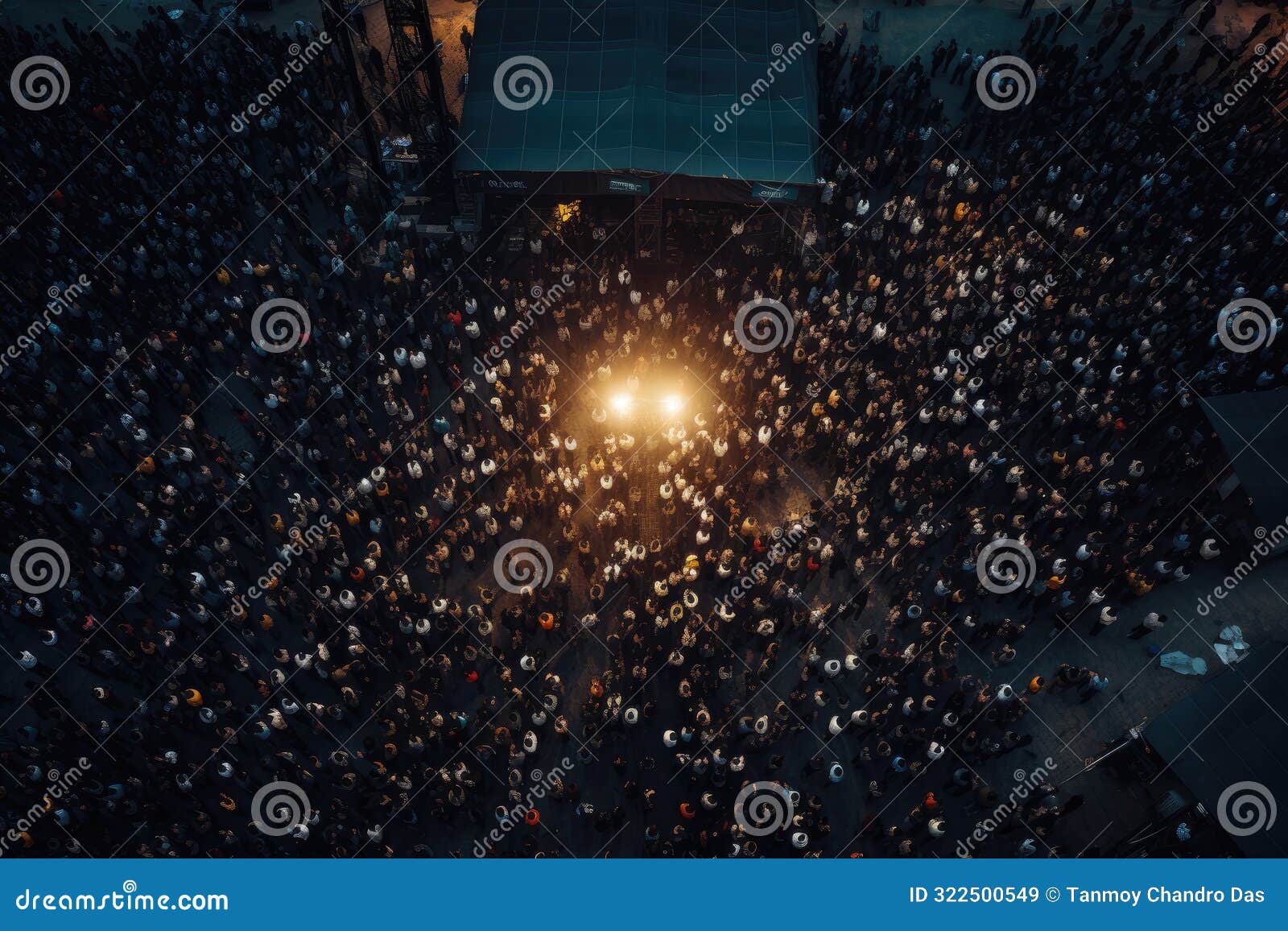 Top View of Crowd of People Watching Concert, Crowd in Open Air Concert ...