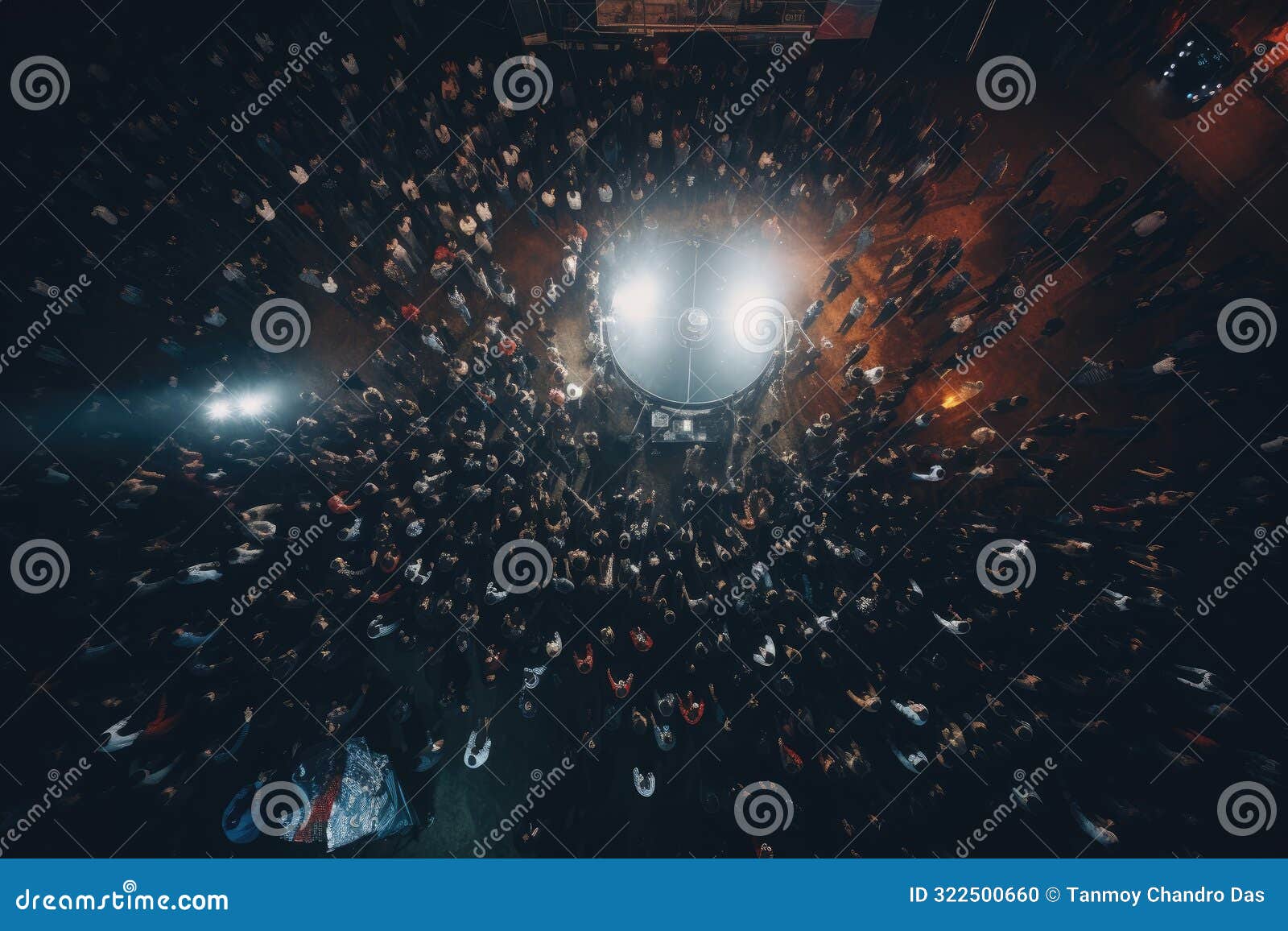 Top View of Crowd of People Watching Concert, Crowd in Open Air Concert ...