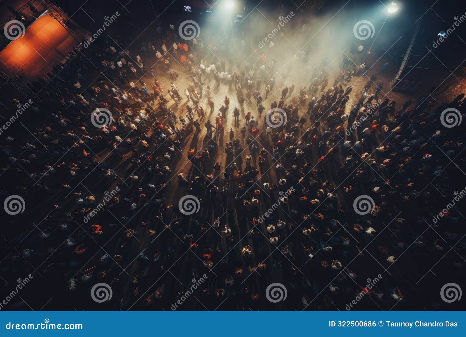 Top View of Crowd of People Watching Concert, Crowd in Open Air Concert ...