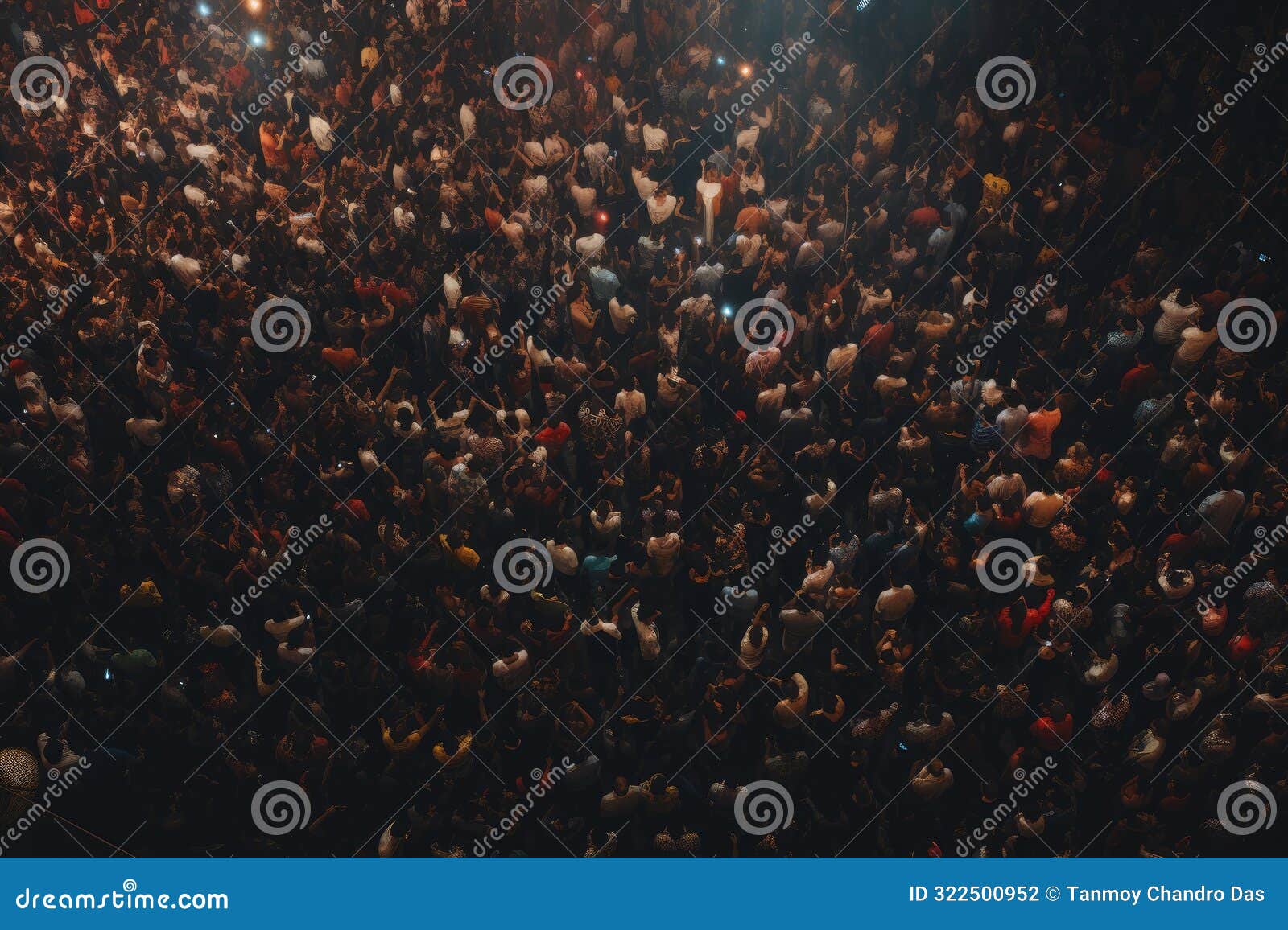 Top View of Crowd of People Watching Concert, Crowd in Open Air Concert ...