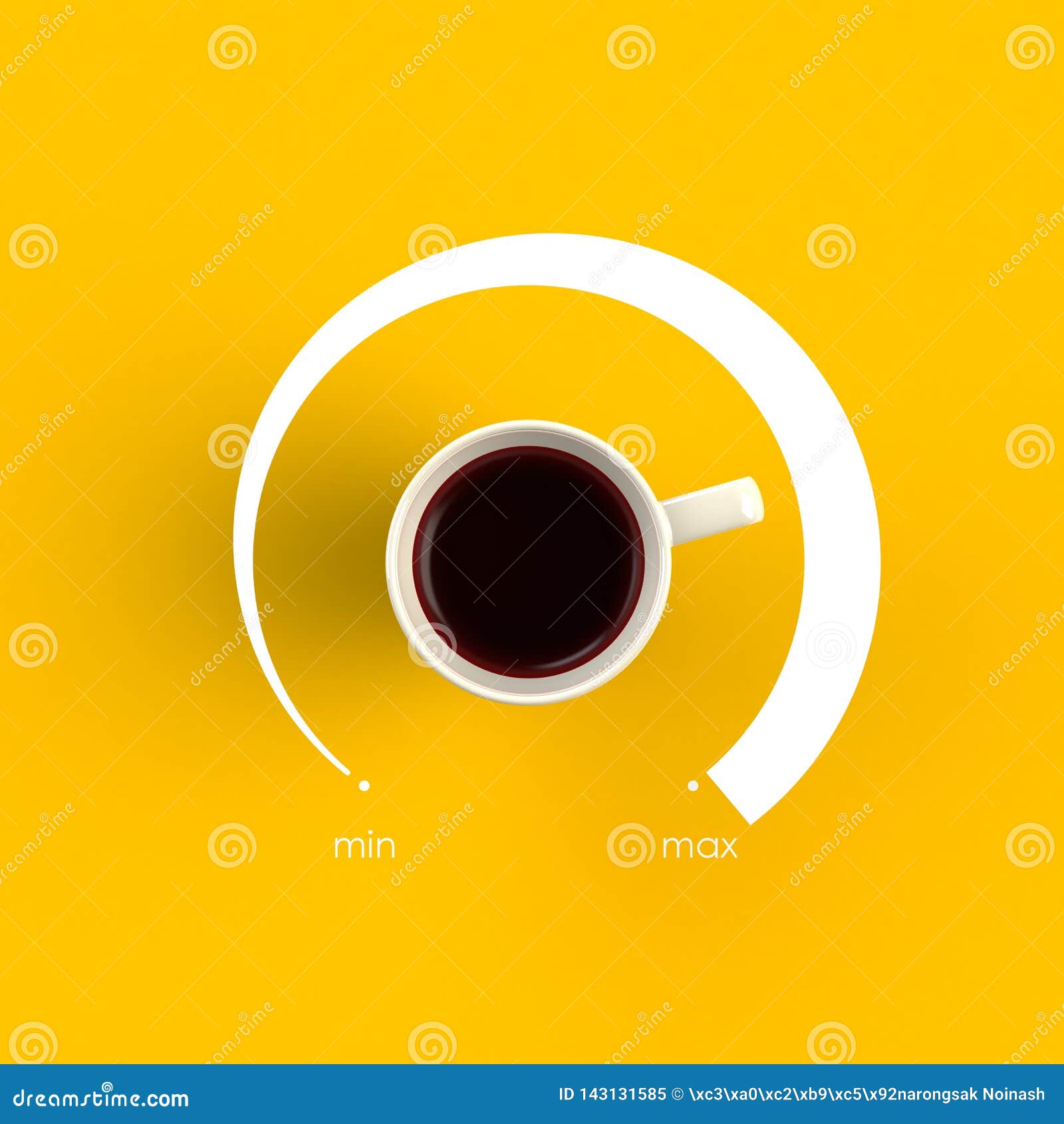Top View of a Cup of Coffee in the Form of Volume Control from Minimum ...