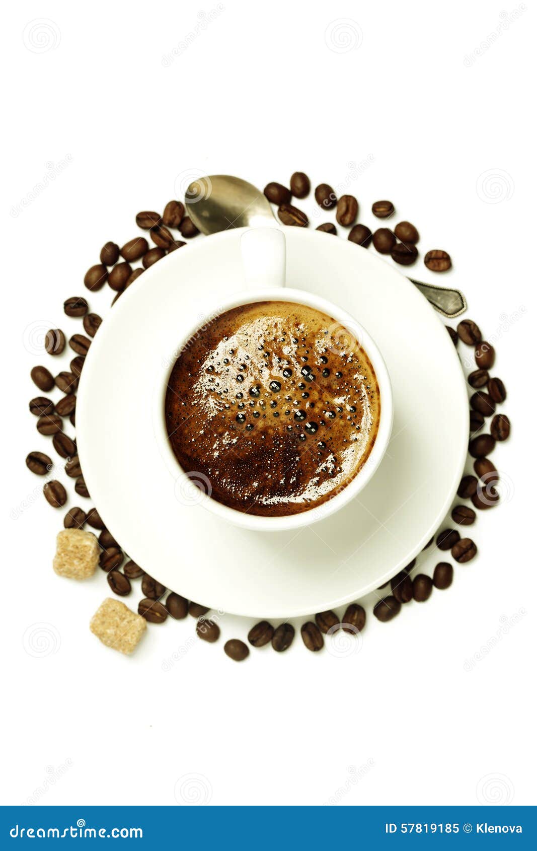 Top View of a Cup of Coffee Stock Image - Image of bubbles, isolated ...