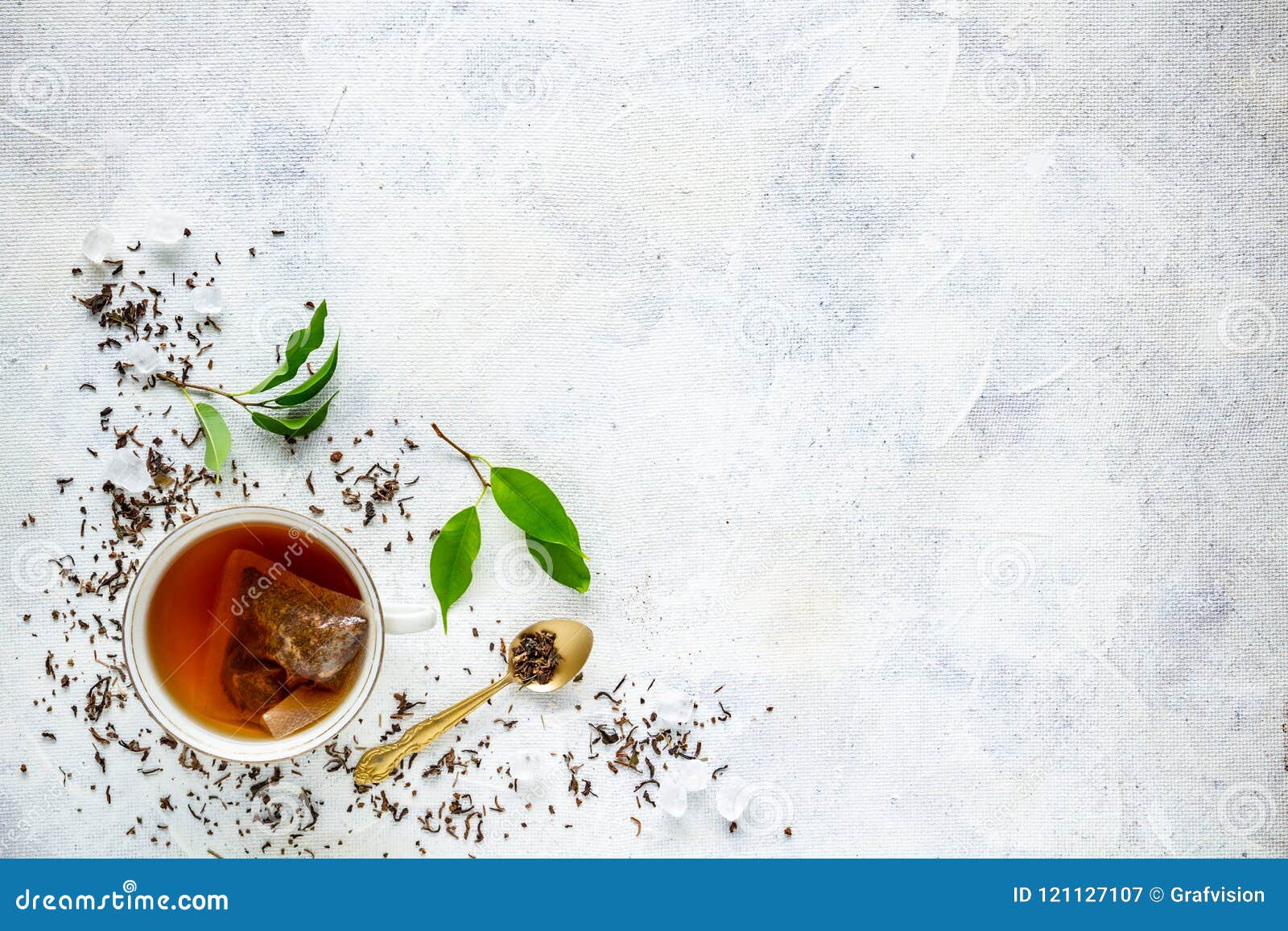 Top view of a cup of tea stock image. Image of beverage - 121127107
