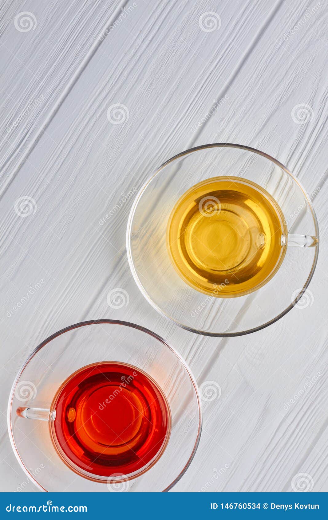 Top View on Cups with Aromatic Tea. Stock Photo - Image of saucer ...