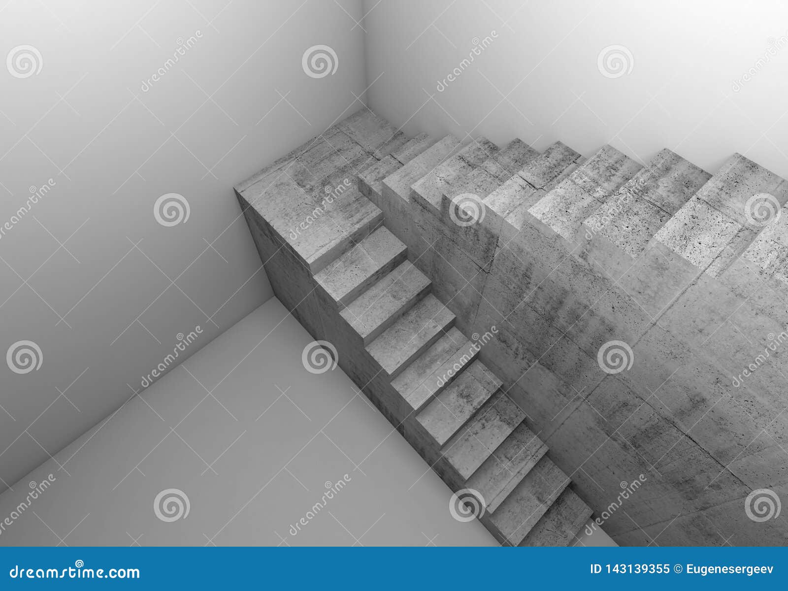 Top View of 3d Concrete Stairway Stock Image - Image of texture ...