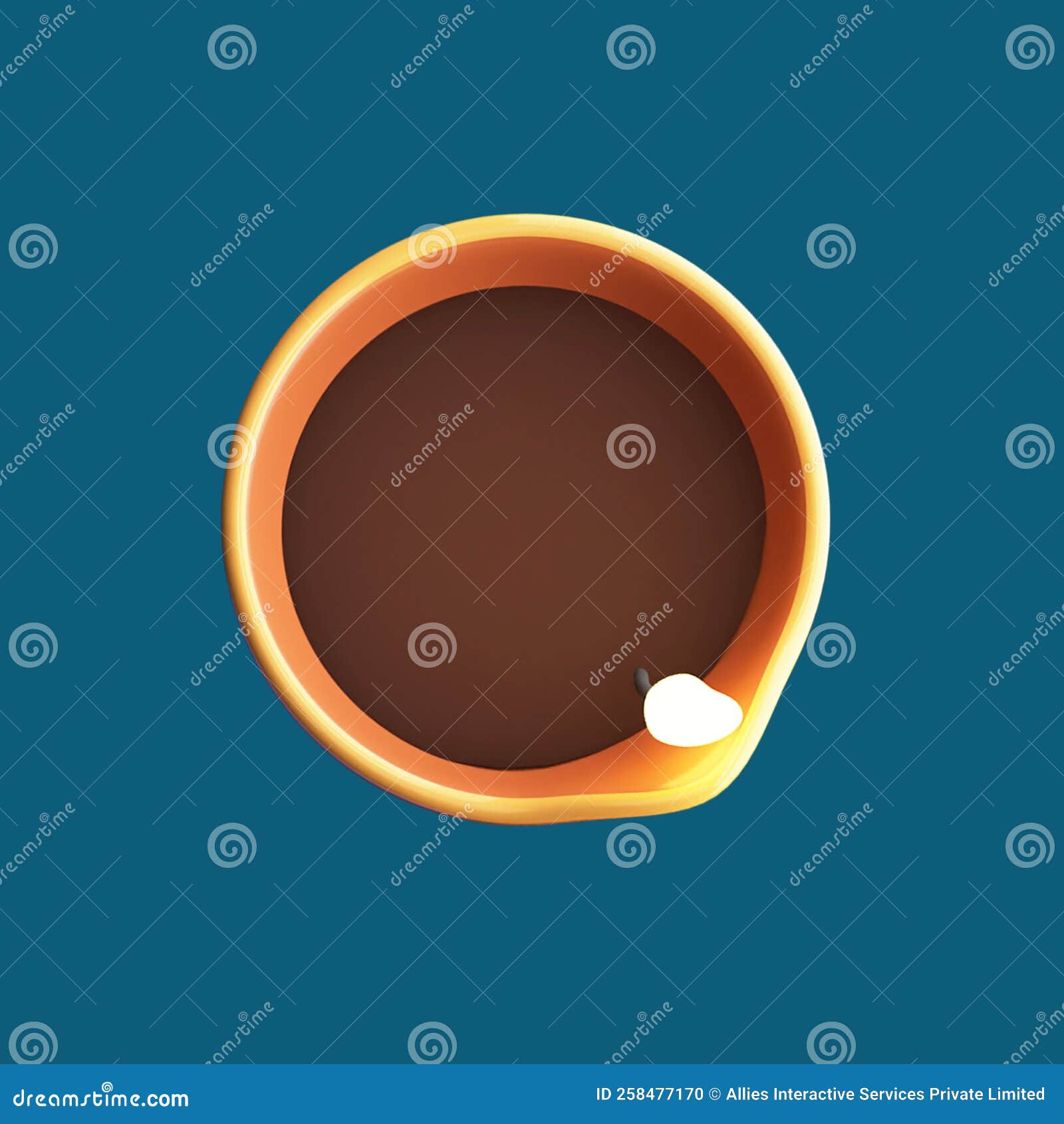 Top View of 3D Illuminated Oil Lamp Diya on Blue Stock Illustration ...