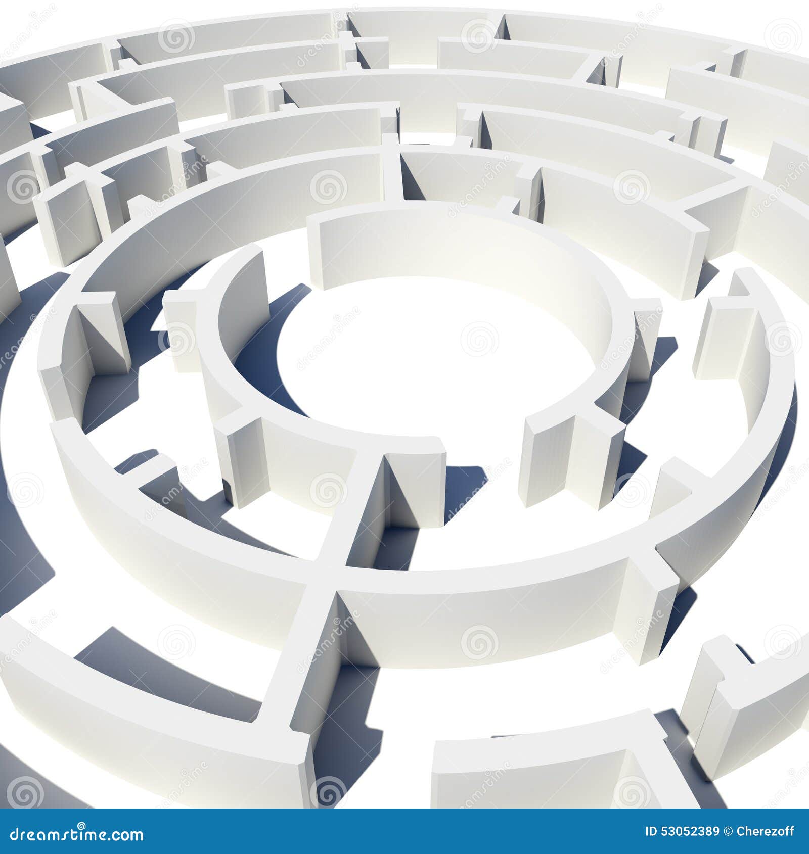 Top View of 3d Model Round Labyrinth Stock Illustration - Illustration ...