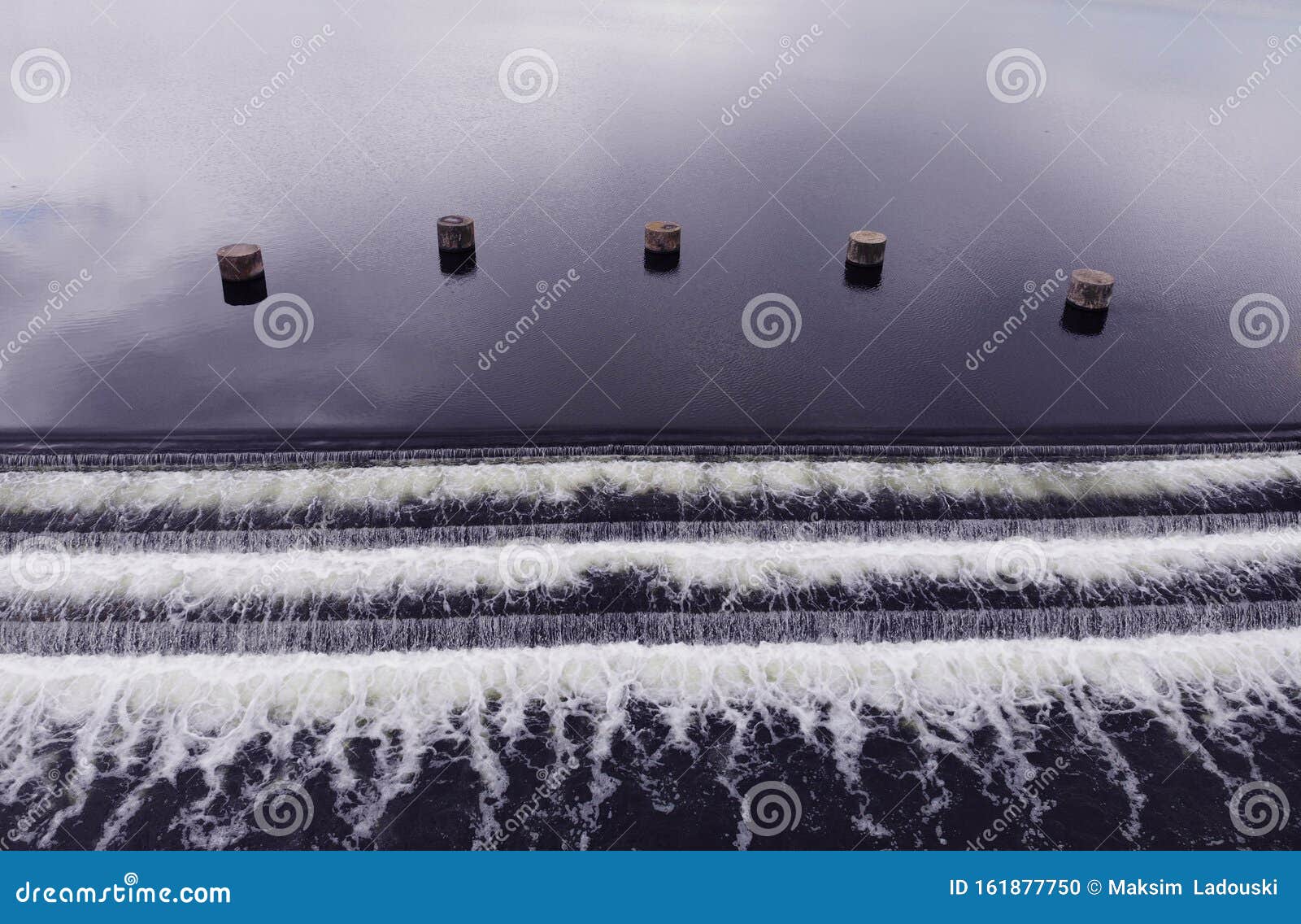 Top view of the dam stock photo. Image of flow, energy - 161877750