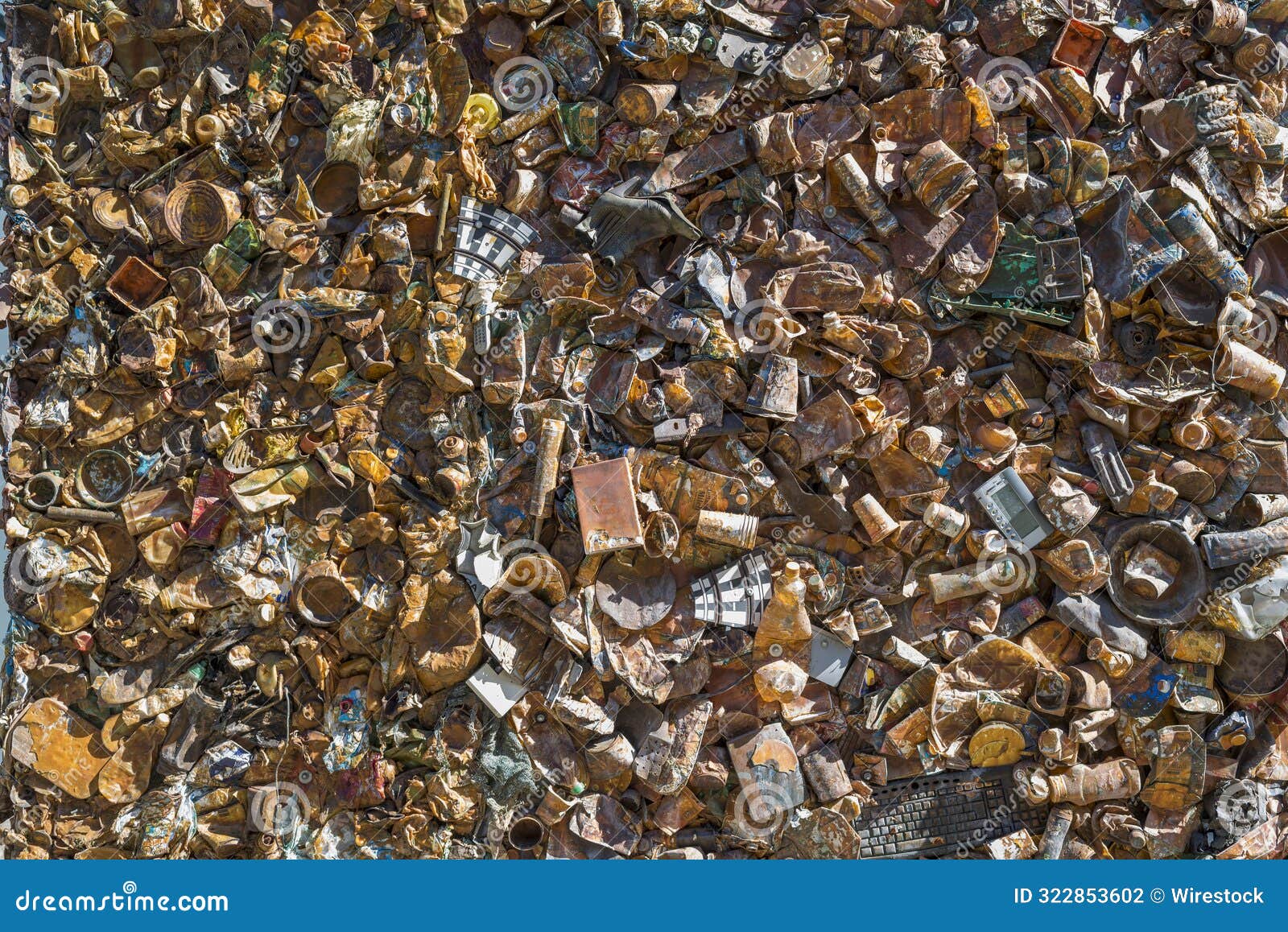 Top View of Debris and Bottles Covered in Garbage. Stock Photo - Image ...
