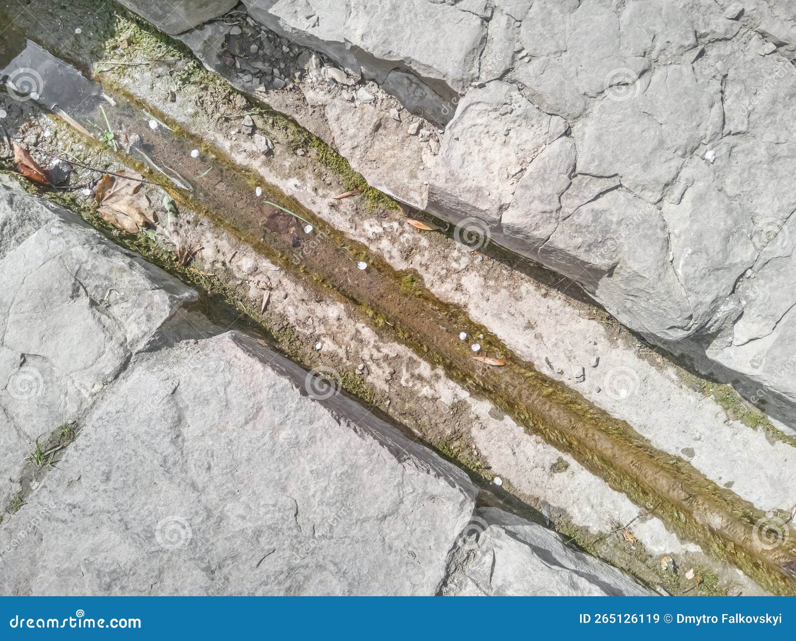 Top View of a Decorative Drainage Gutter Stock Image - Image of grid ...