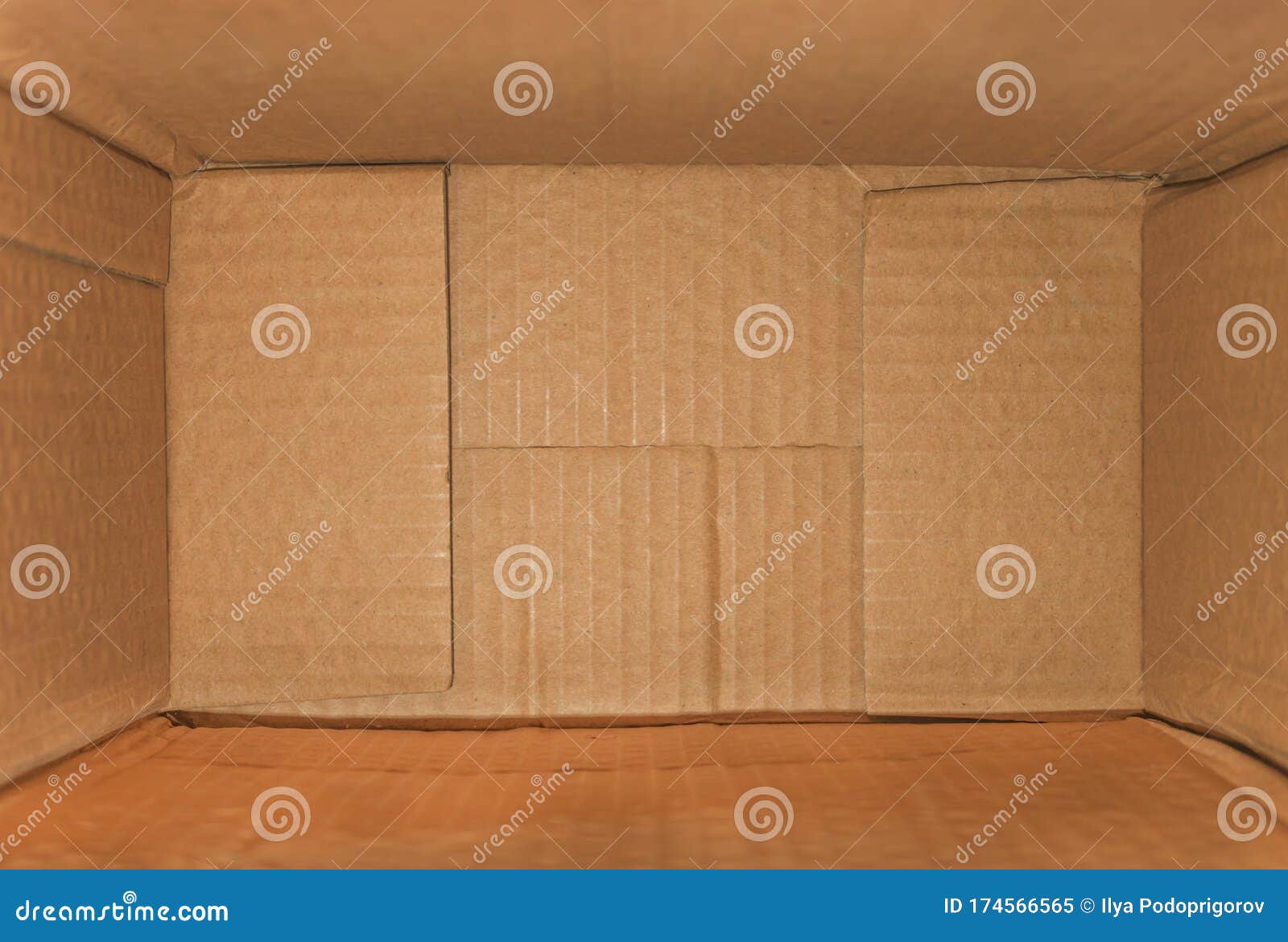 Top View of Deep Empty Cardboard Box, Opened Brown Paper Carton Box ...
