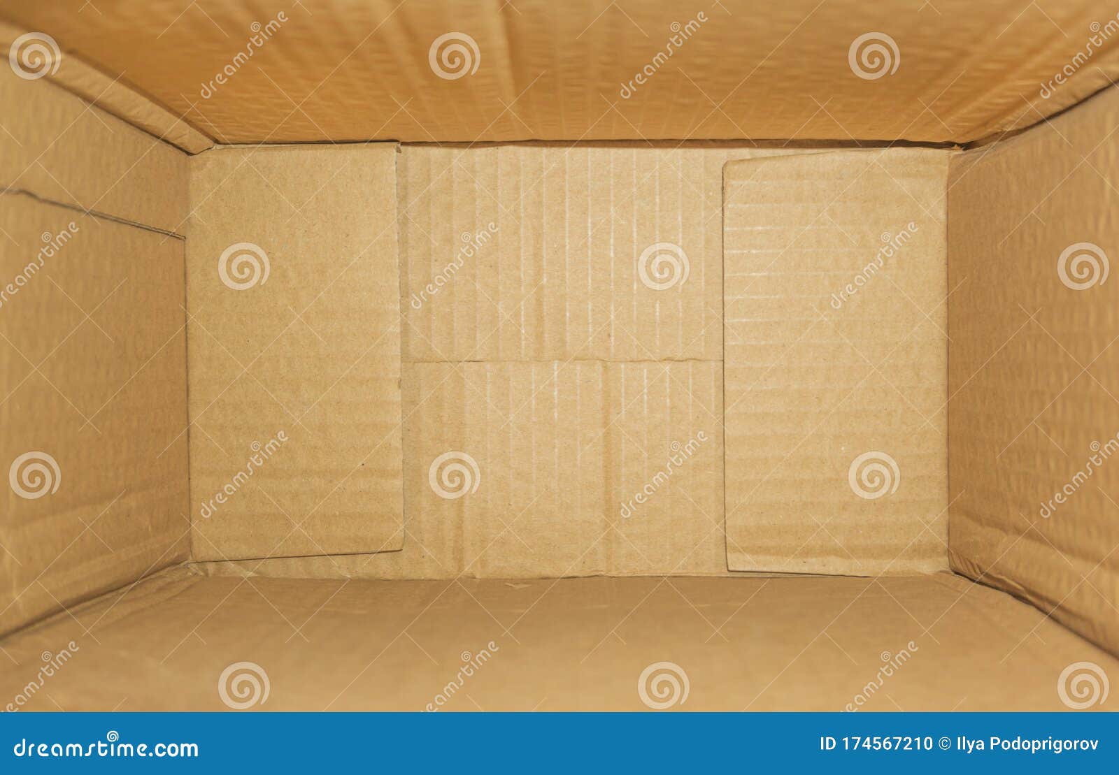 Top View of Deep Empty Cardboard Box, Opened Brown Paper Carton Box ...