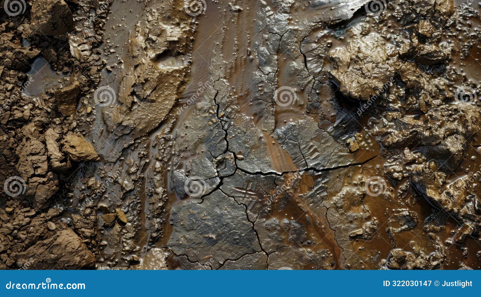 A Top View of a Deep Mud Puddle Showcasing the Smooth and Slick Texture ...