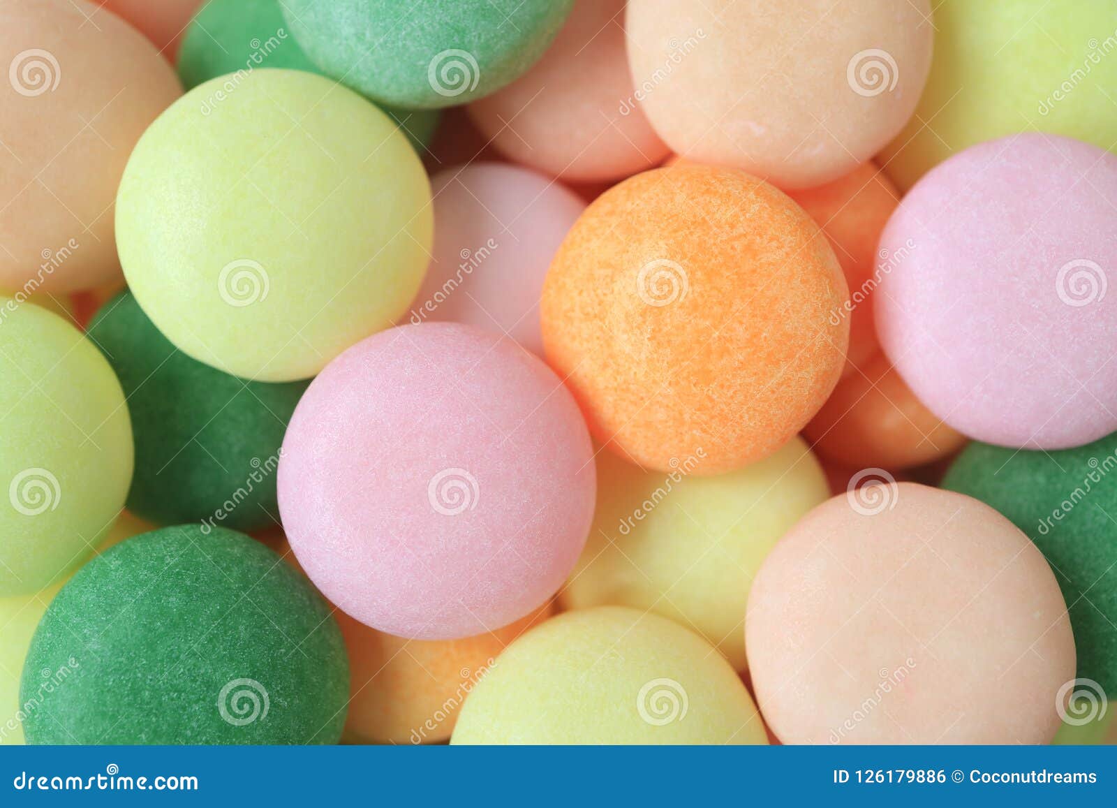 Top View of Delectable Pastel Colored Round Shaped Candies, for ...