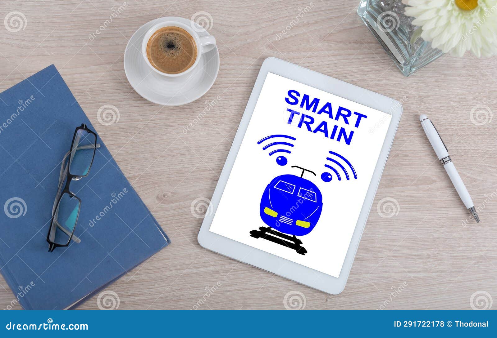 Smart Train Concept on a Digital Tablet Stock Photo - Image of train ...