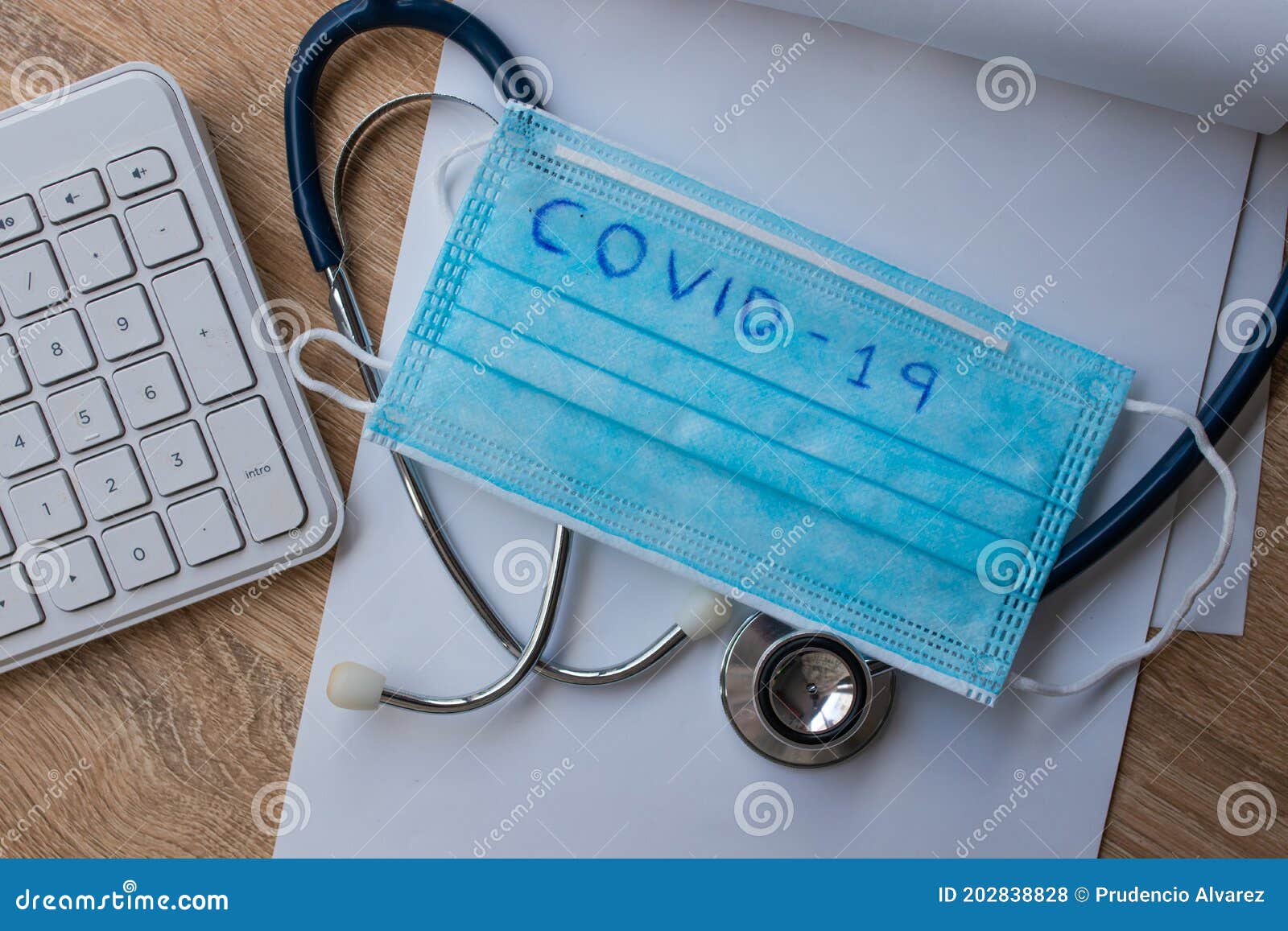 Stethoscope and Computer Mask Stock Photo - Image of concepts, report ...