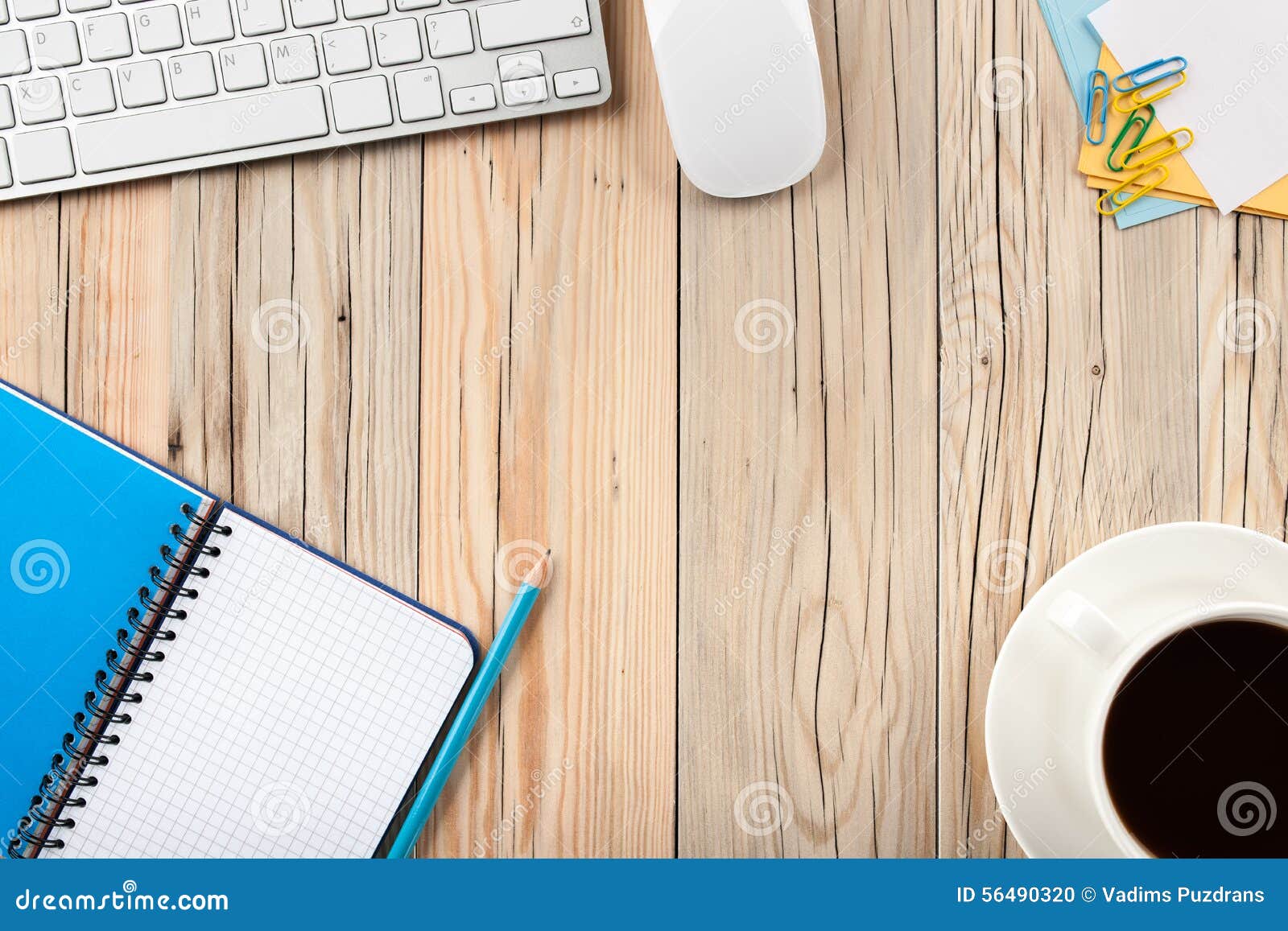 Top view on the desktop stock photo. Image of notebook - 56490320